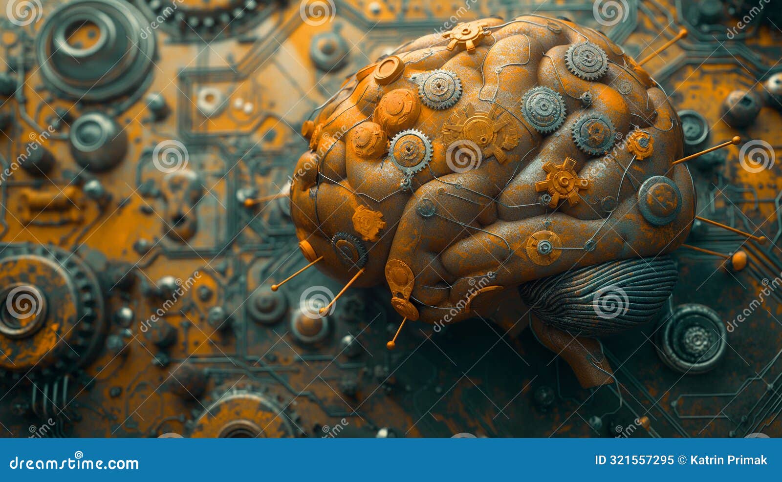 A Creative Depiction of a Brain Made from Interconnected Gears and ...