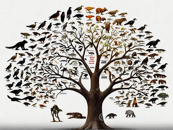 Creative Depiction of Charles Darwin S Tree of Evolution Stock ...