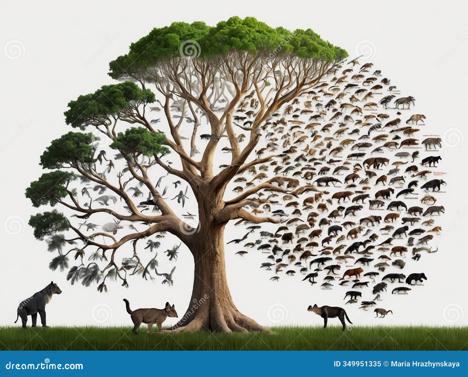 Creative Depiction of Charles Darwin S Tree of Evolution Stock Illustration - Illustration of ...