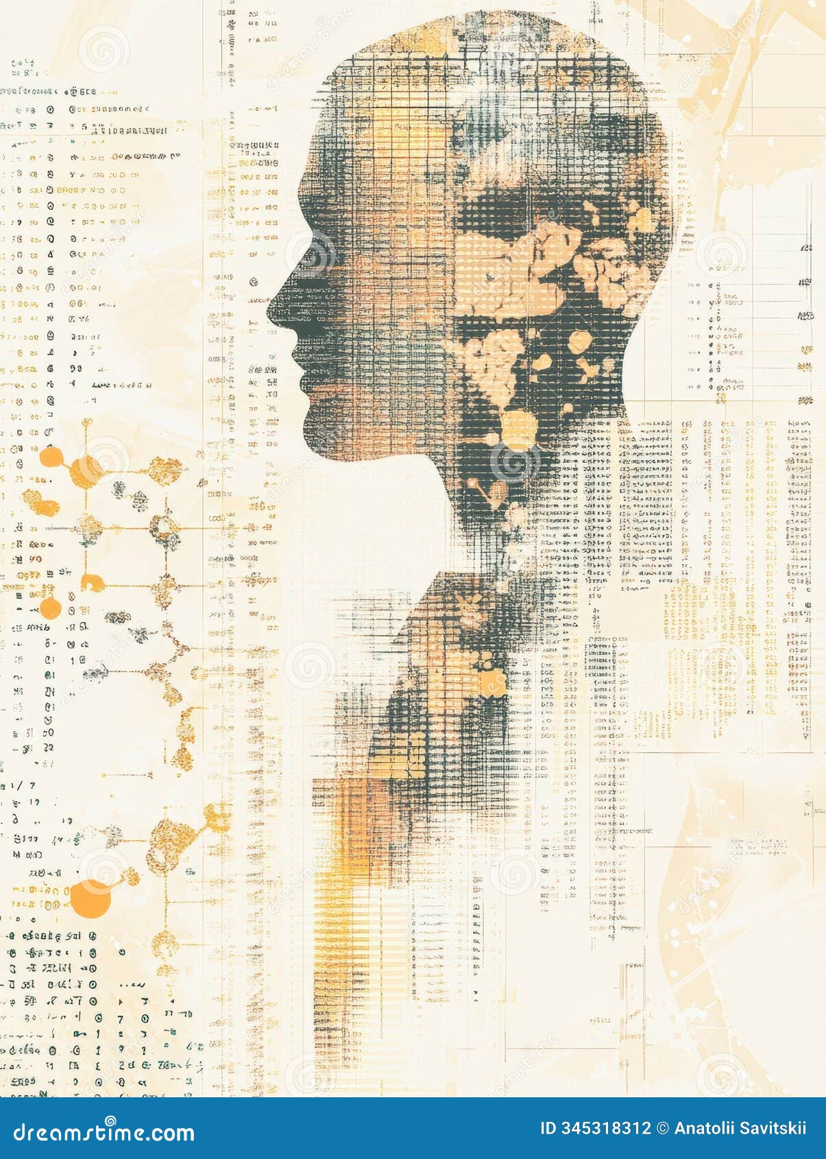 A Creative Depiction Intertwining Human Form with Rows of Genetic Code ...