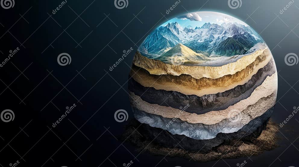 A Creative Depiction of Layered Earth, Showcasing Geological Strata and ... A Creative Depiction of Layered Earth, Showcasing Geological Strata and ...