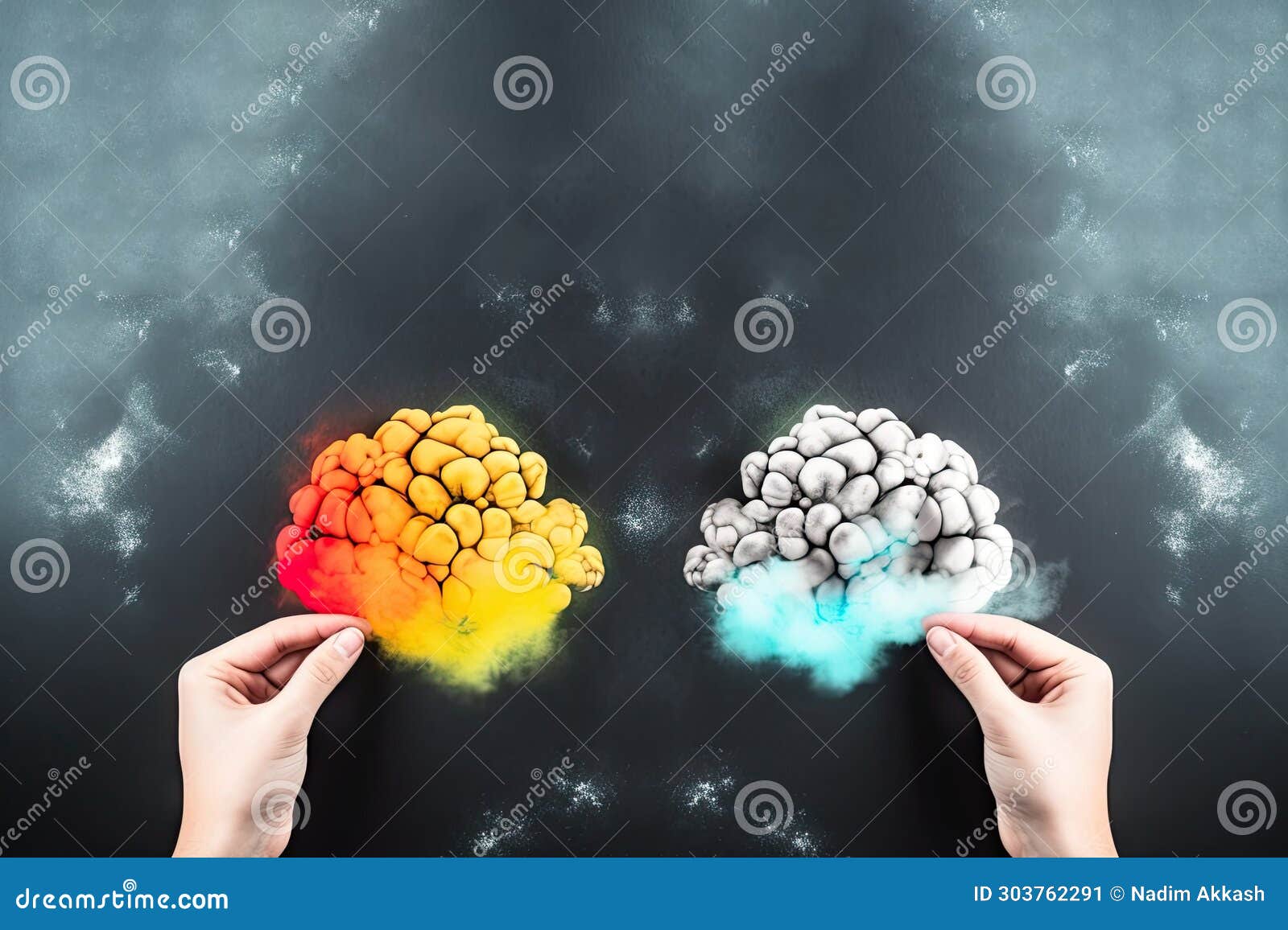 Creative Depression Concept Emotion Psychology Cloud Colorful Dark ...