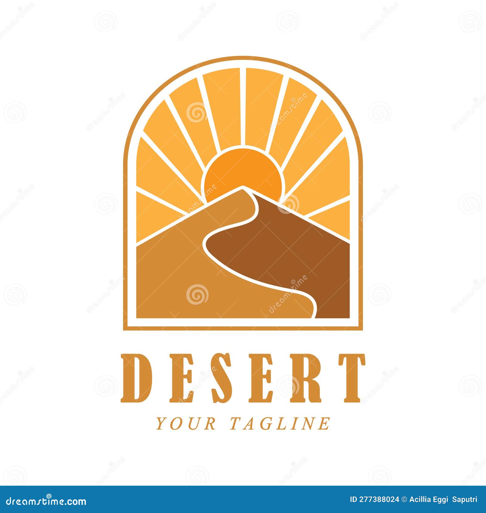 Creative Desert Logo with Slogan Template Stock Vector - Illustration ...