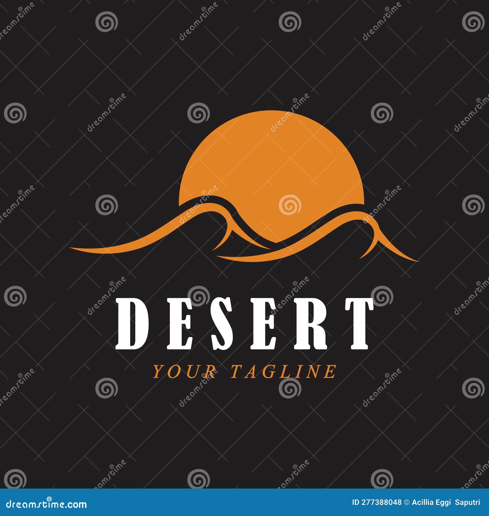 Creative Desert Logo with Slogan Template Stock Vector - Illustration ...