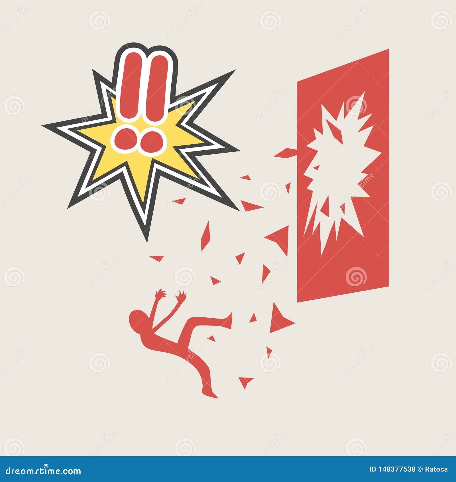 Accident Falling Down Stairs. Cartoon Vector | CartoonDealer.com #266997325