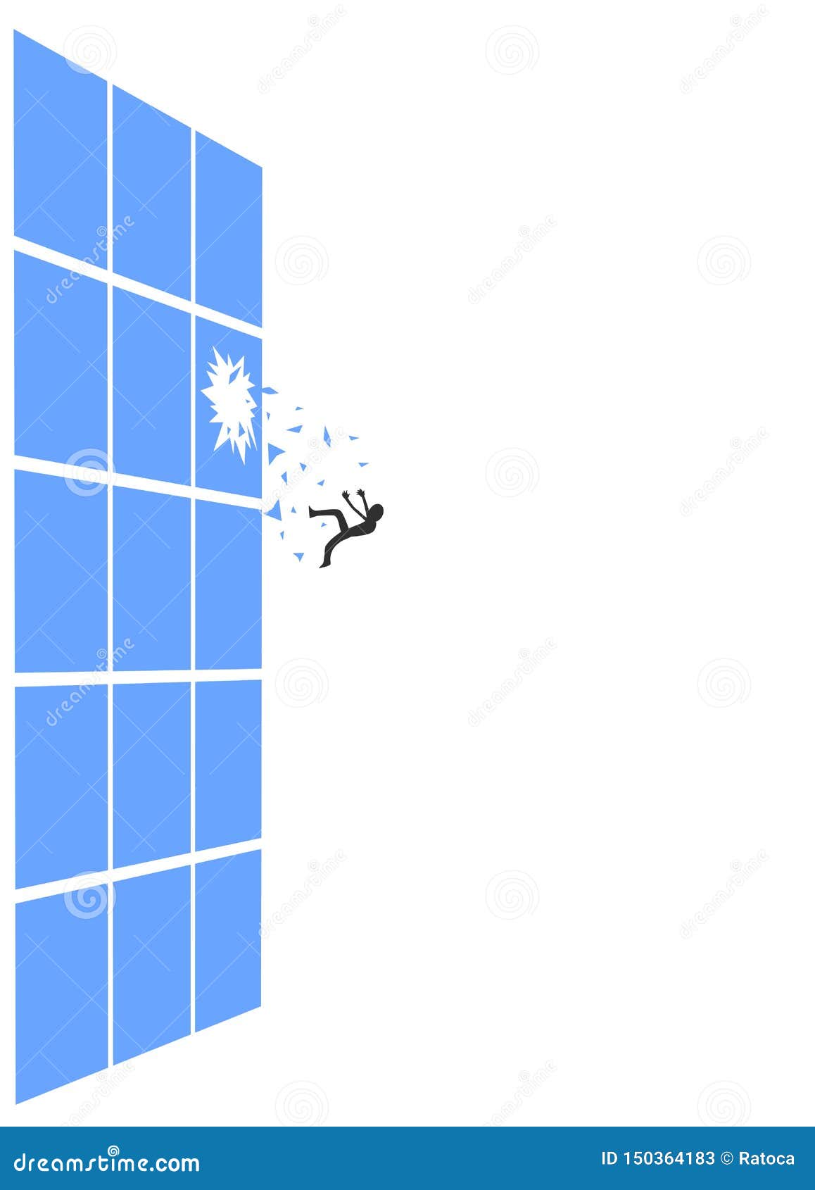 Accident Falling through Broken Window Stock Vector - Illustration of ...