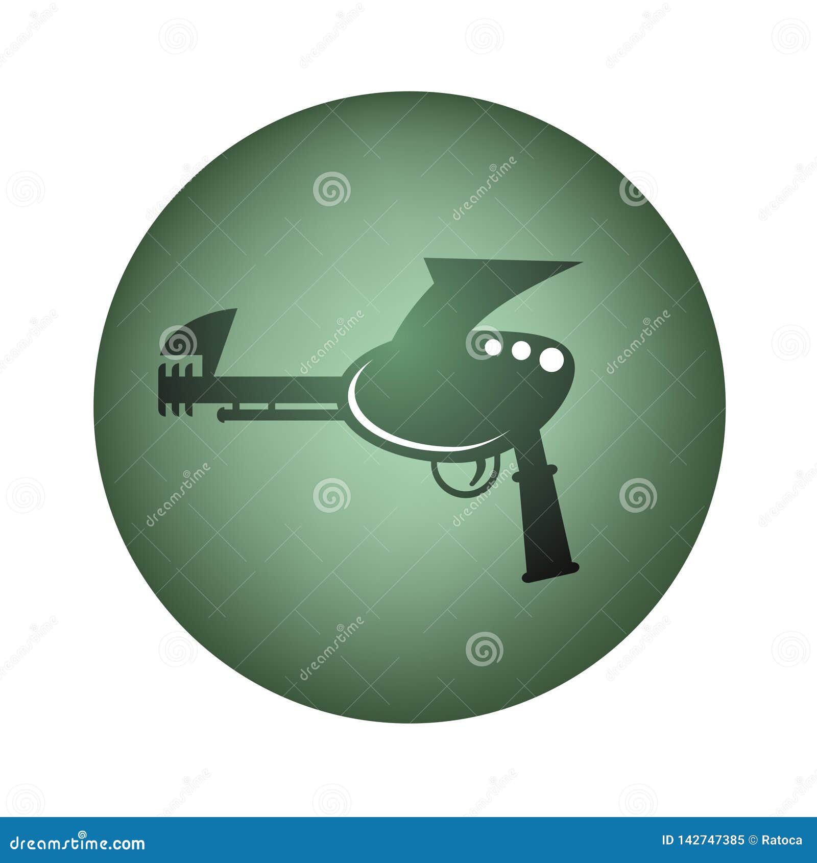 Alien blaster icon stock vector. Illustration of icon - 142747385