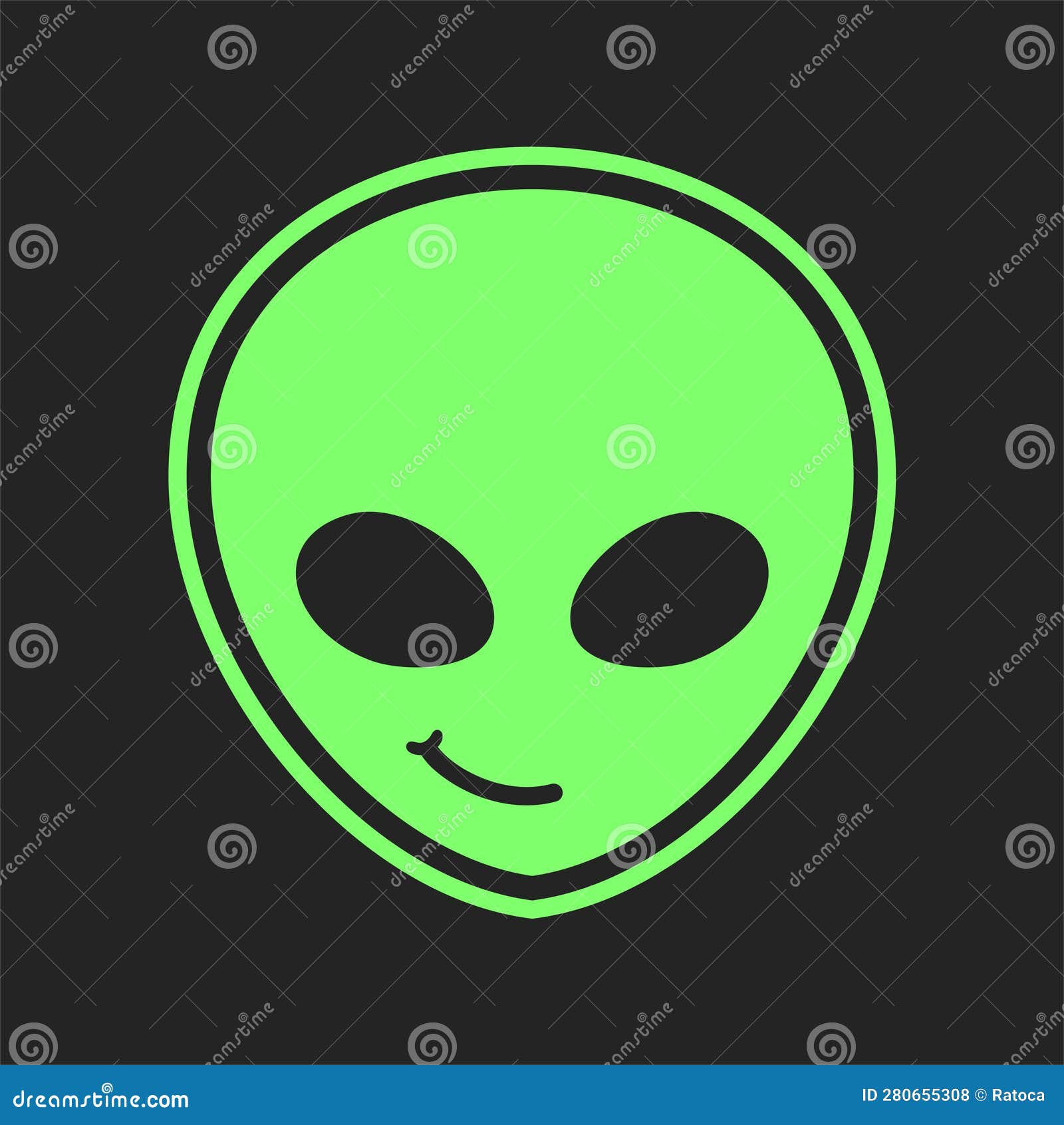 Alien face symbol stock vector. Illustration of invasion - 280655308