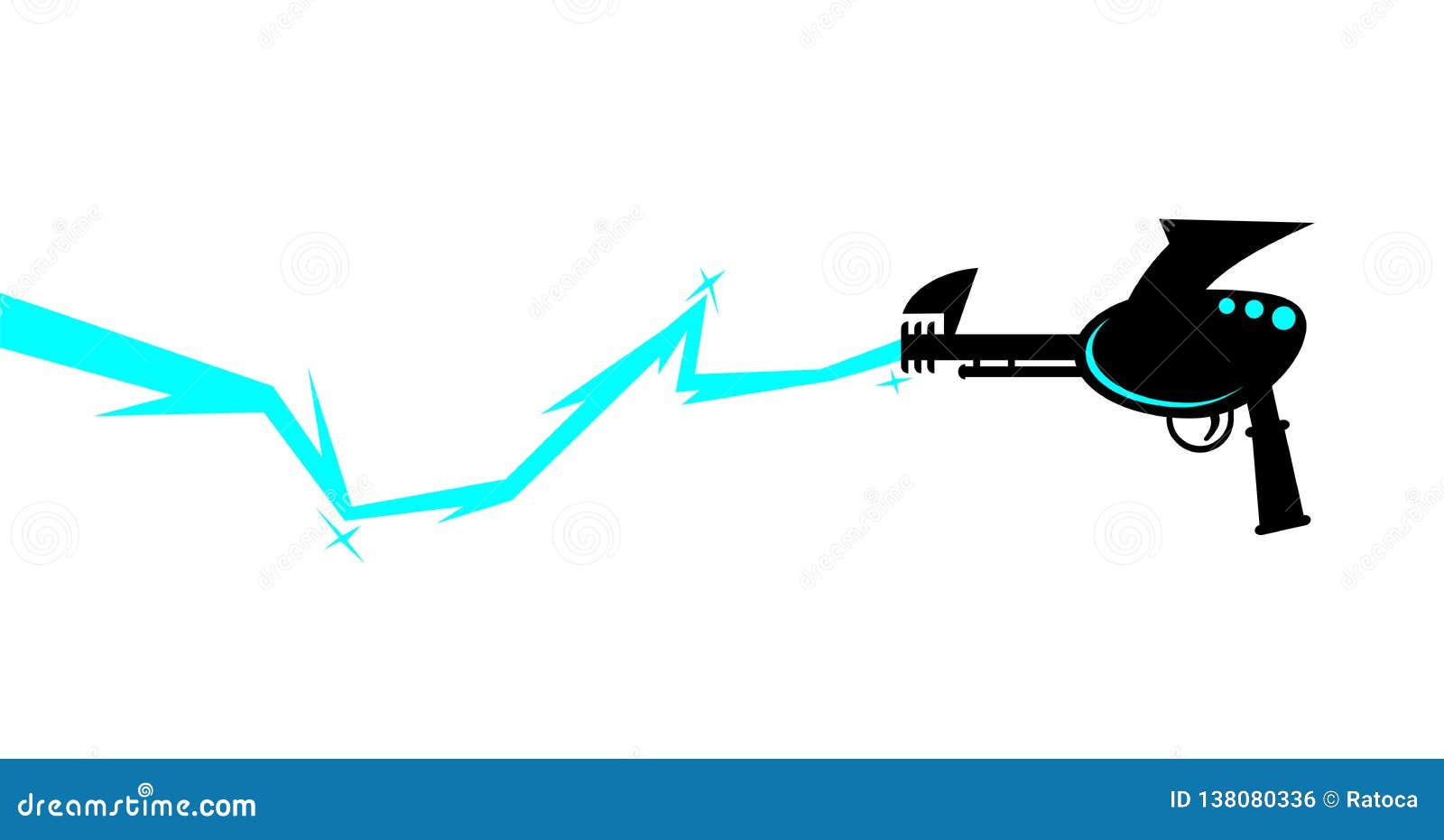 Alien gun illustration stock vector. Illustration of isolated - 138080336