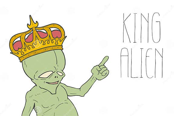 Alien king draw stock vector. Illustration of concept - 290273040