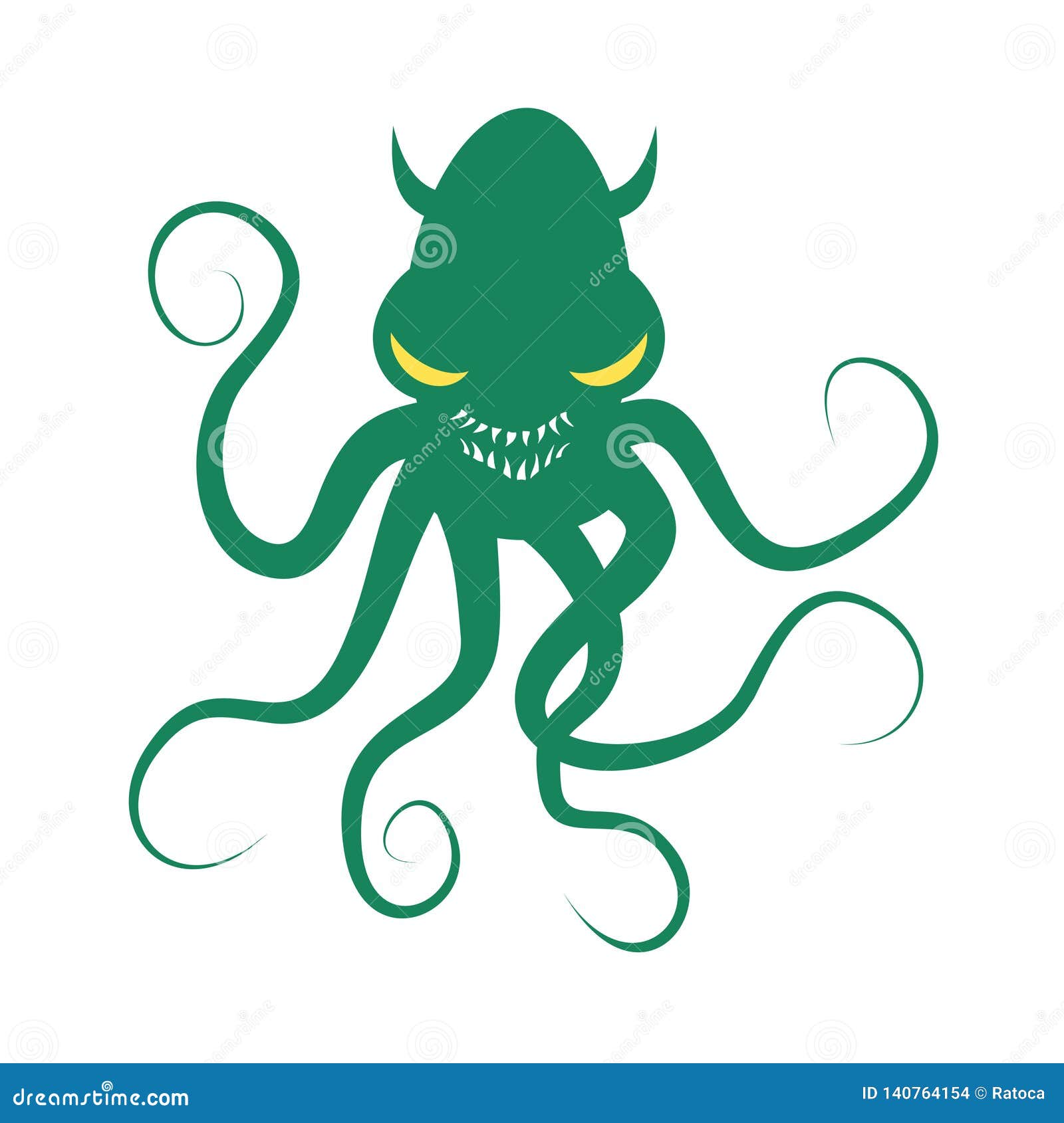 Alien octopus draw stock vector. Illustration of evil - 140764154