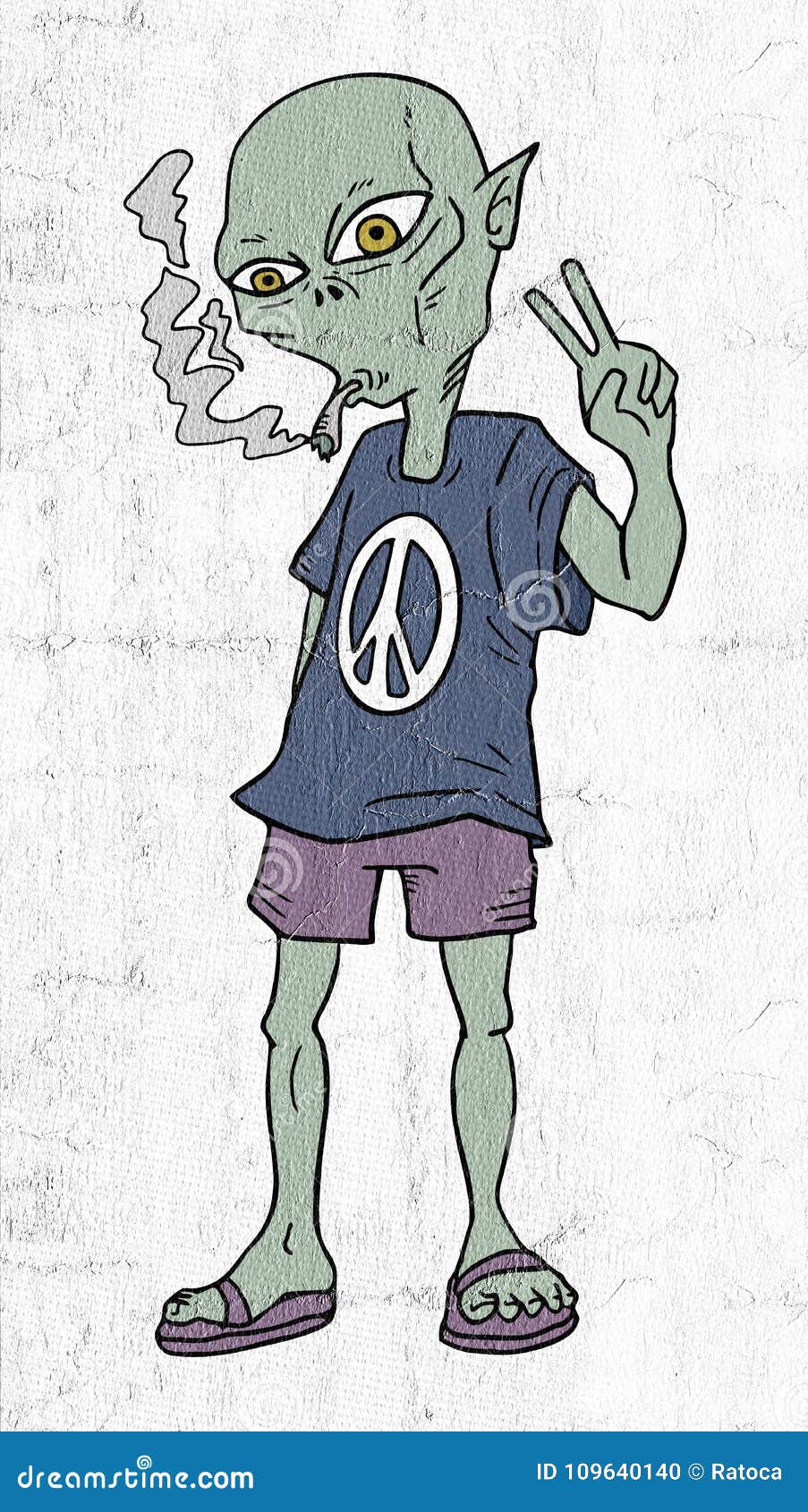 Alien smoking stock illustration. Illustration of animal - 109640140