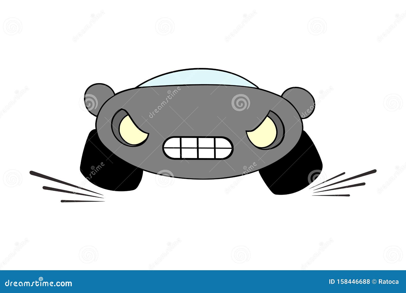 Angry car illustration stock vector. Illustration of race - 158446688