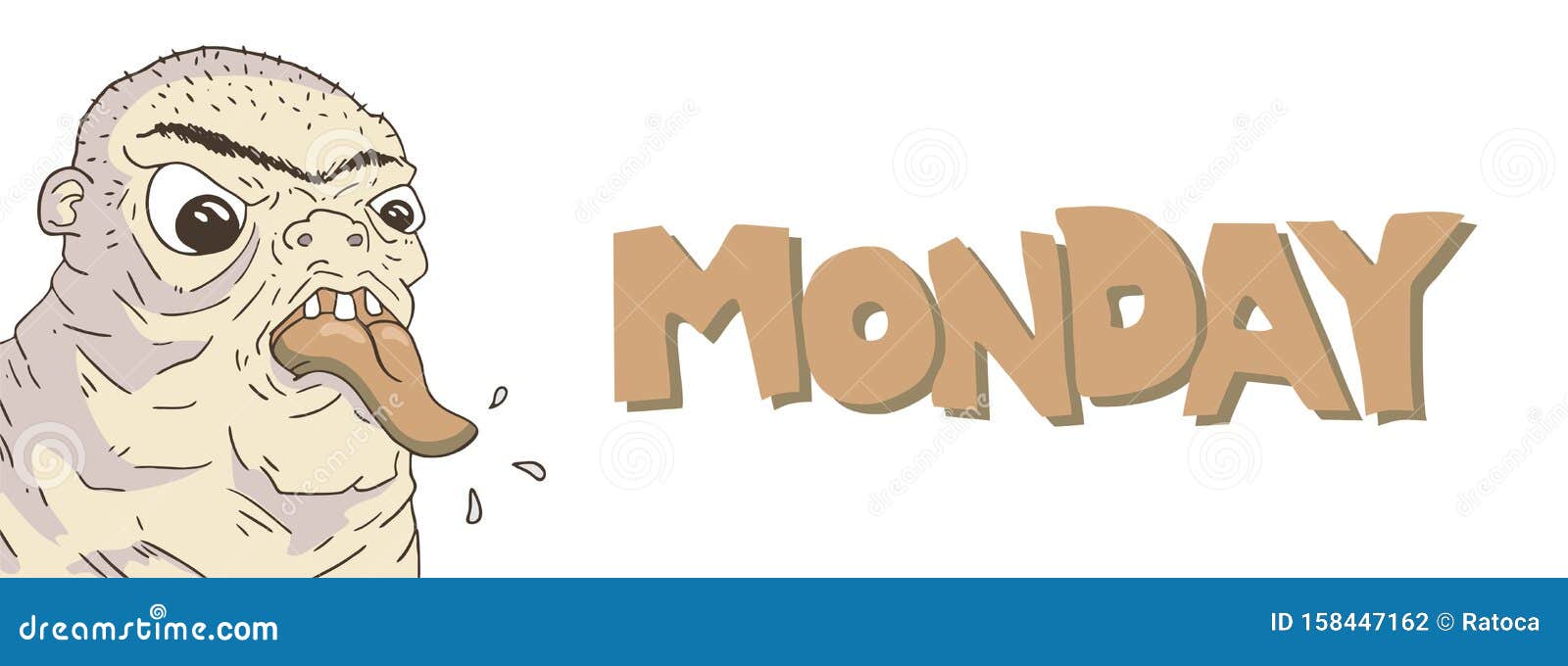 Angry Expression and Monday Message Stock Vector - Illustration of ...