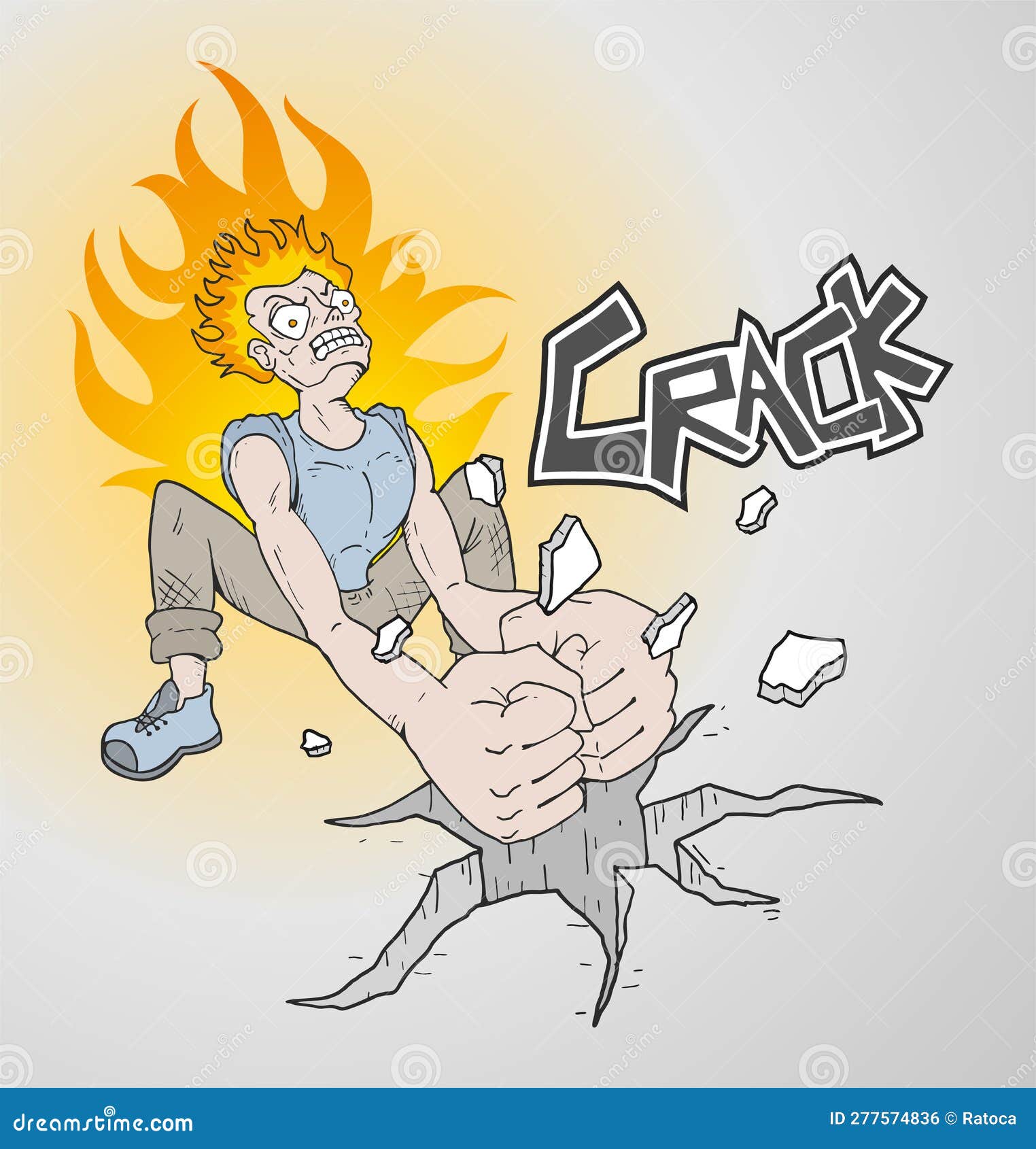 Angry Boy Hitting Him Friend Vector Illustration | CartoonDealer.com ...