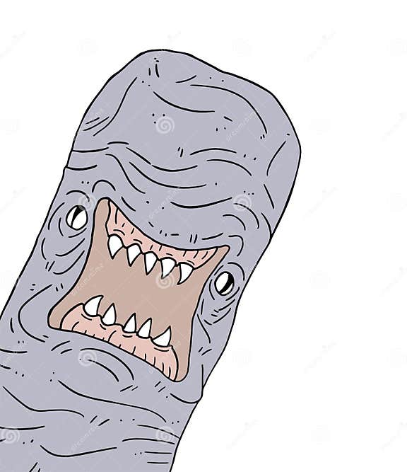 Angry mutant worm stock vector. Illustration of style - 154190380