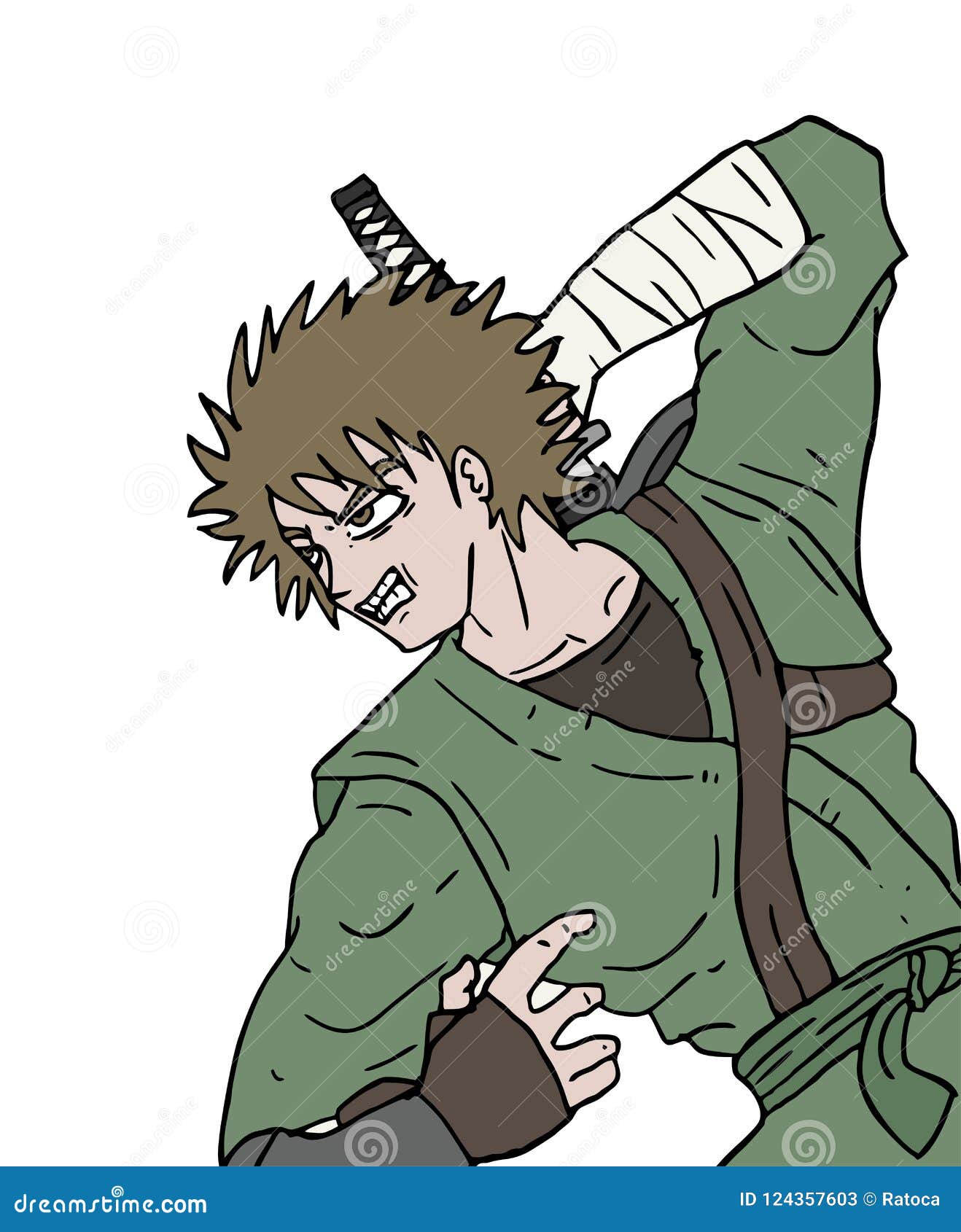 Angry warrior illustration stock vector. Illustration of attacker ...