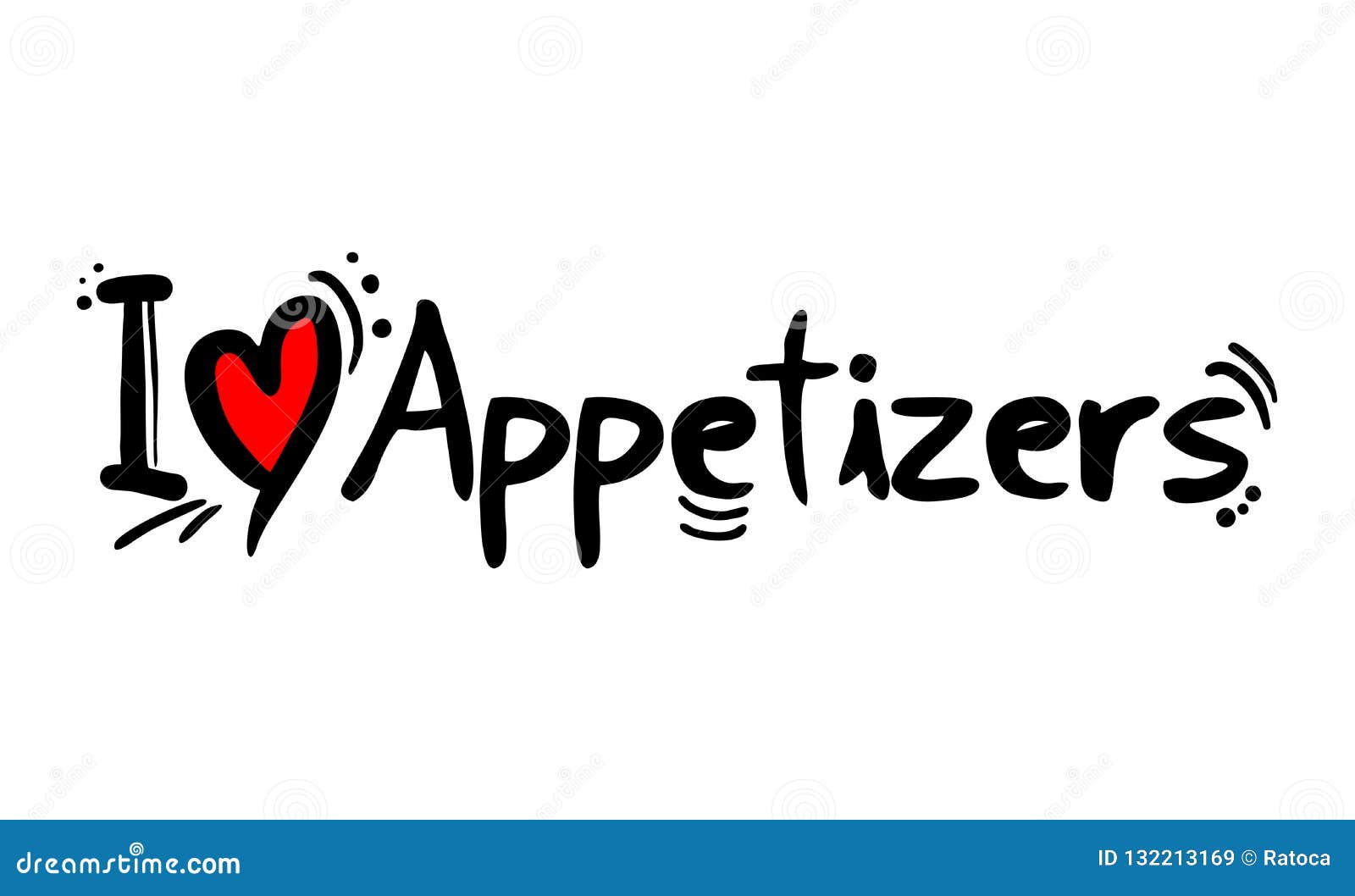 Appetizers love message stock vector. Illustration of creative - 132213169