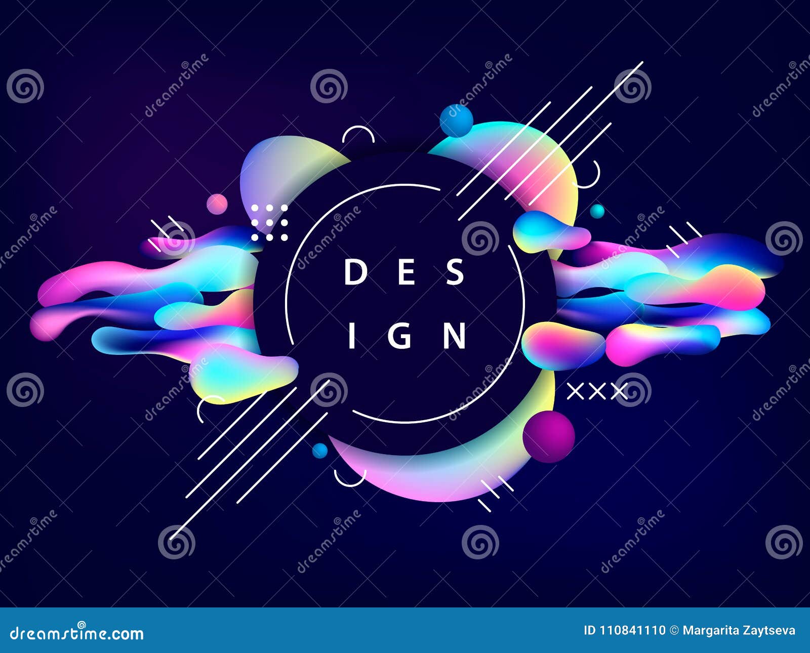 Creative Design Background with Plastic Shapes Stock Vector ...