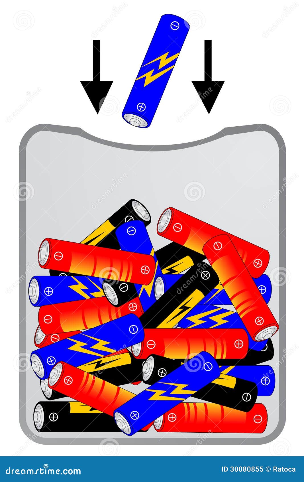 Batteries container stock vector. Illustration of icon - 30080855