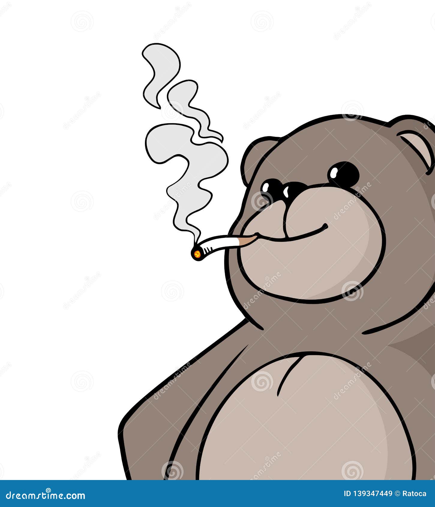 Bear smoking draw stock vector. Illustration of design - 139347449