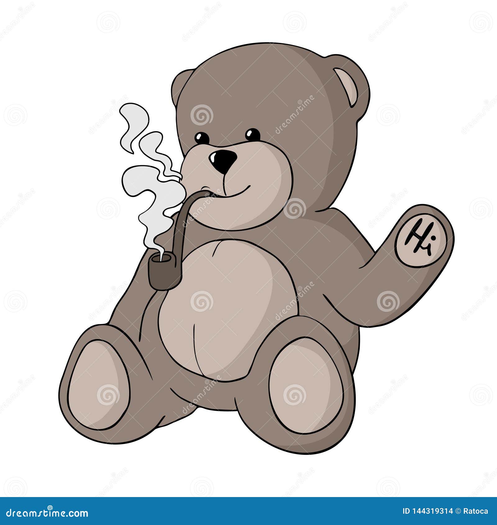 Bear smoking draw stock vector. Illustration of teddy - 144319314