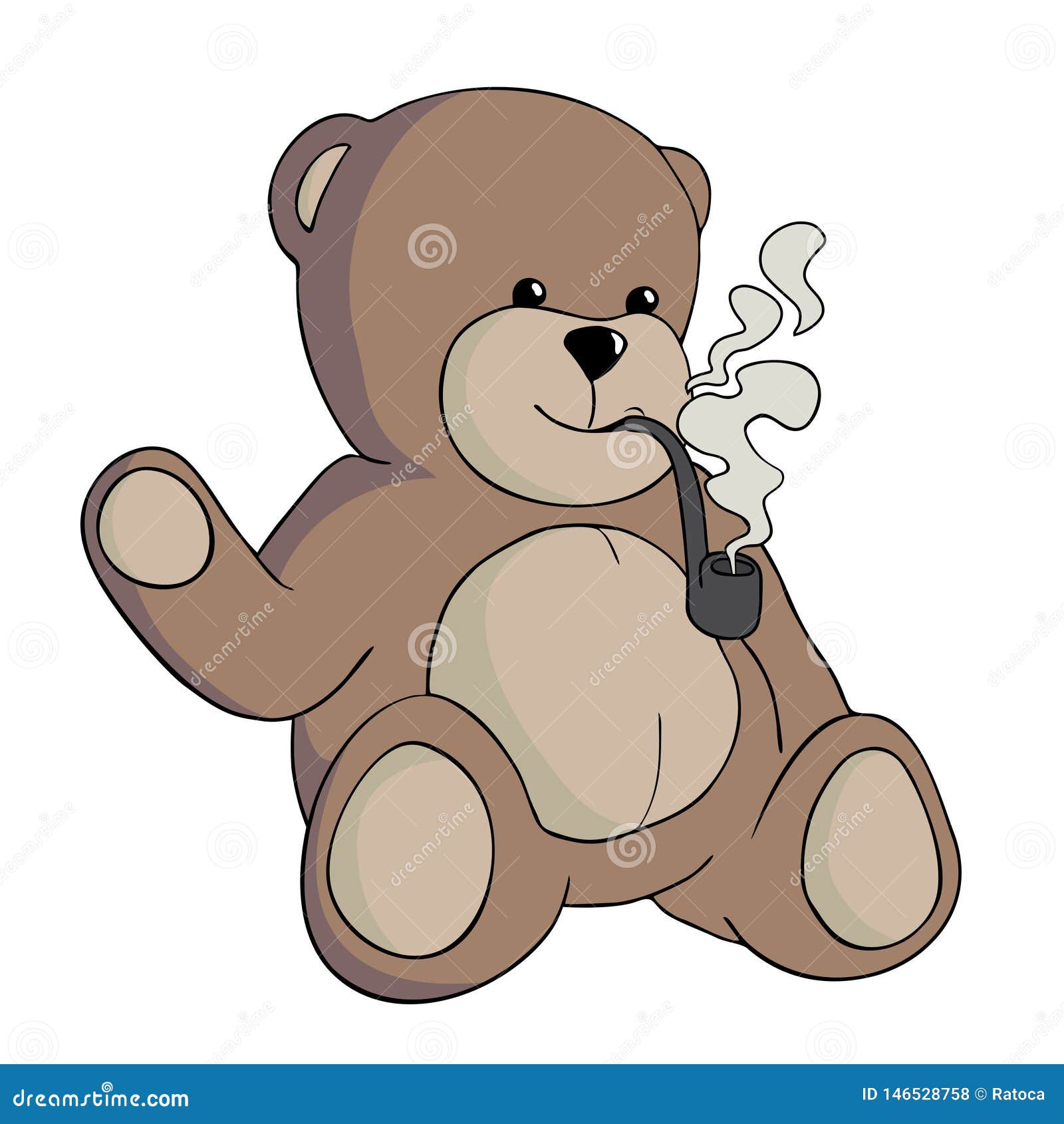 Bear smoking draw stock vector. Illustration of graphic - 146528758