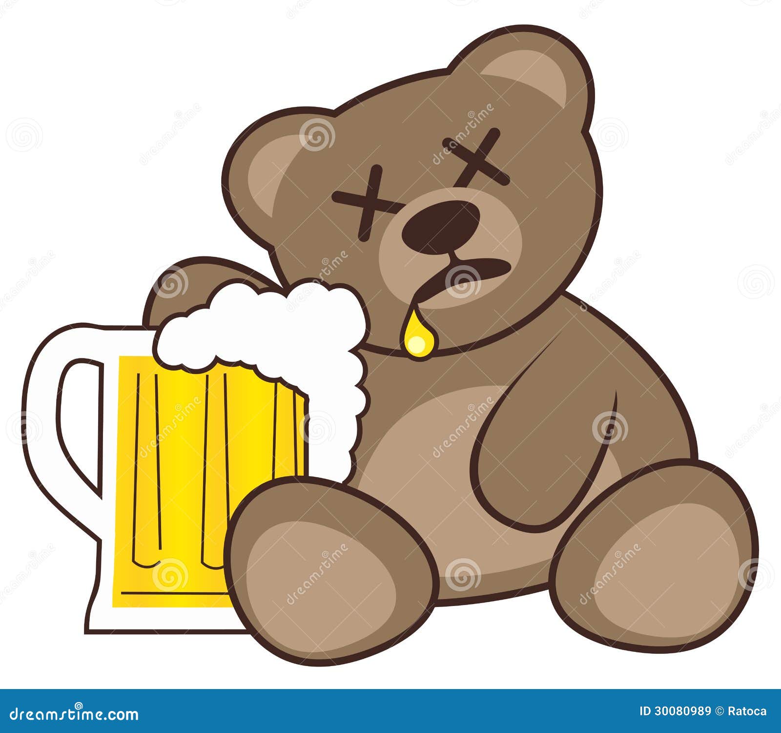 Beer and bear stock vector. Illustration of cuddly, comic - 30080989