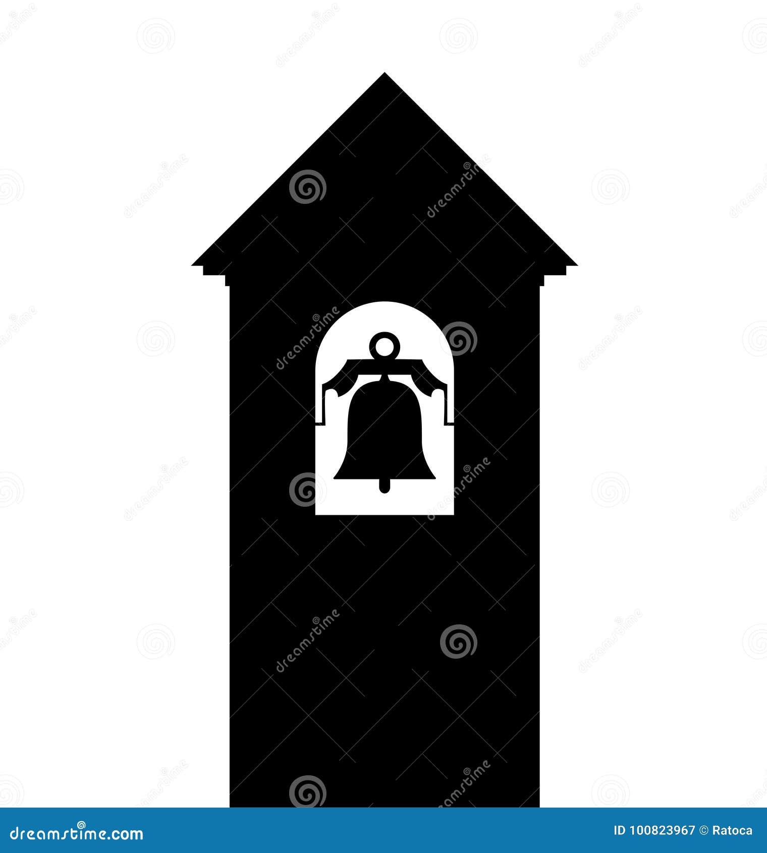 Bell tower illustration stock vector. Illustration of design - 100823967