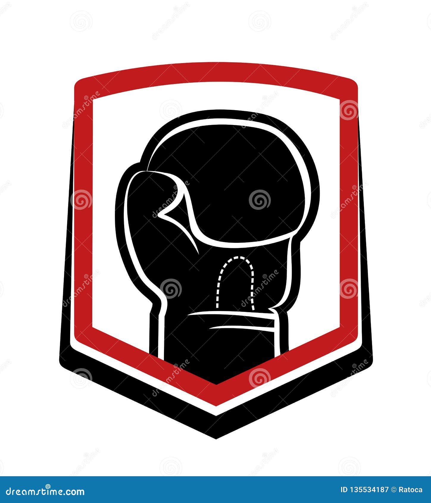 Black boxing symbol stock vector. Illustration of boxing - 135534187