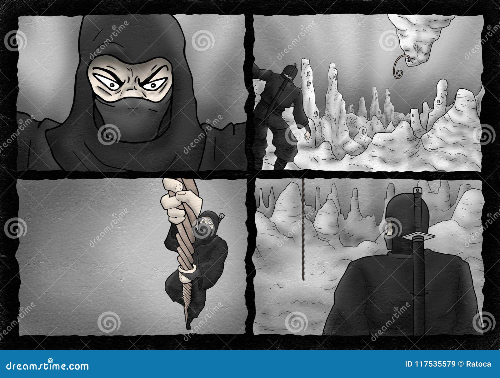 Ninja Comic Scene Stock Image | CartoonDealer.com #63366973