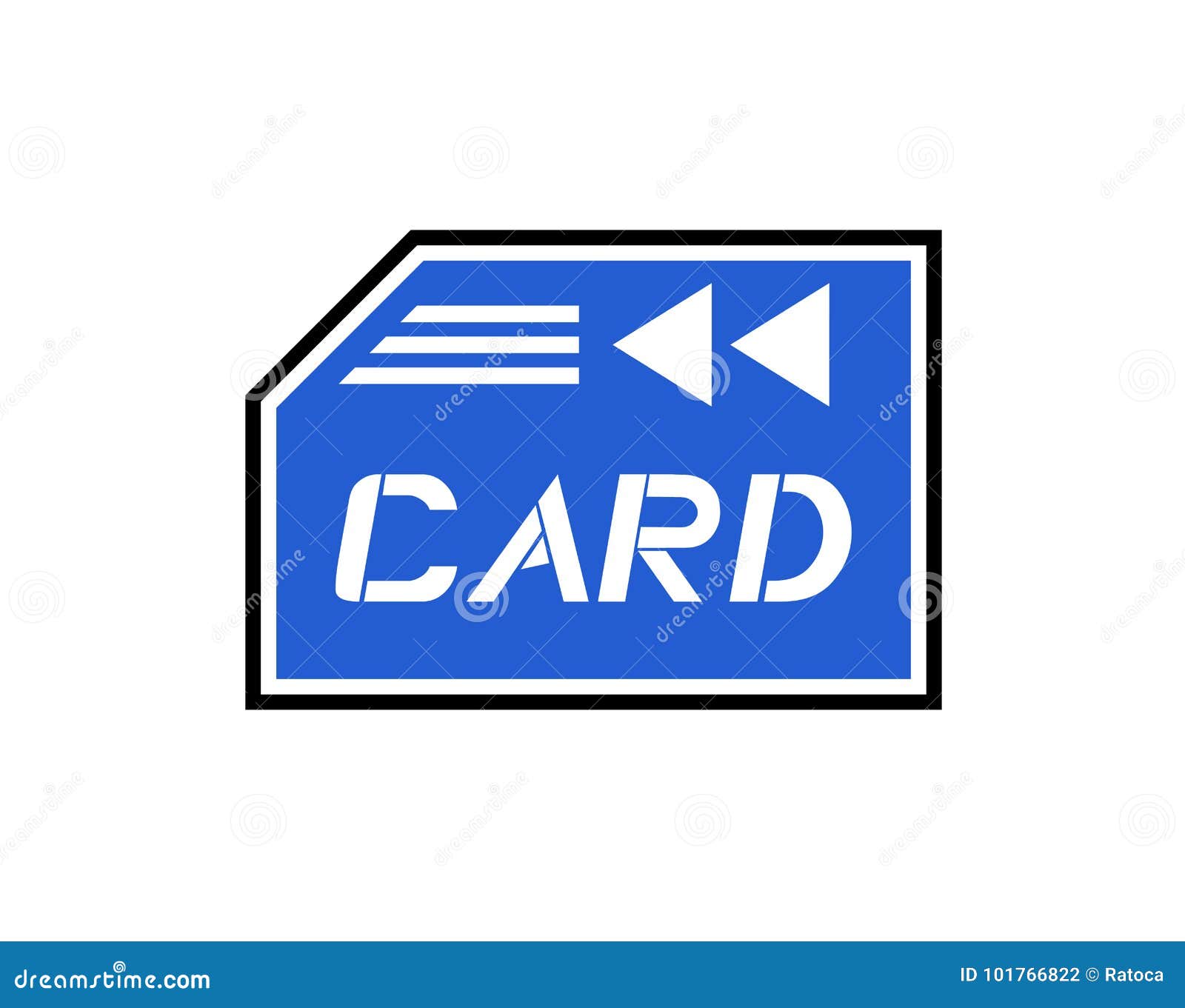 Blue card icon stock vector. Illustration of sign, design - 101766822