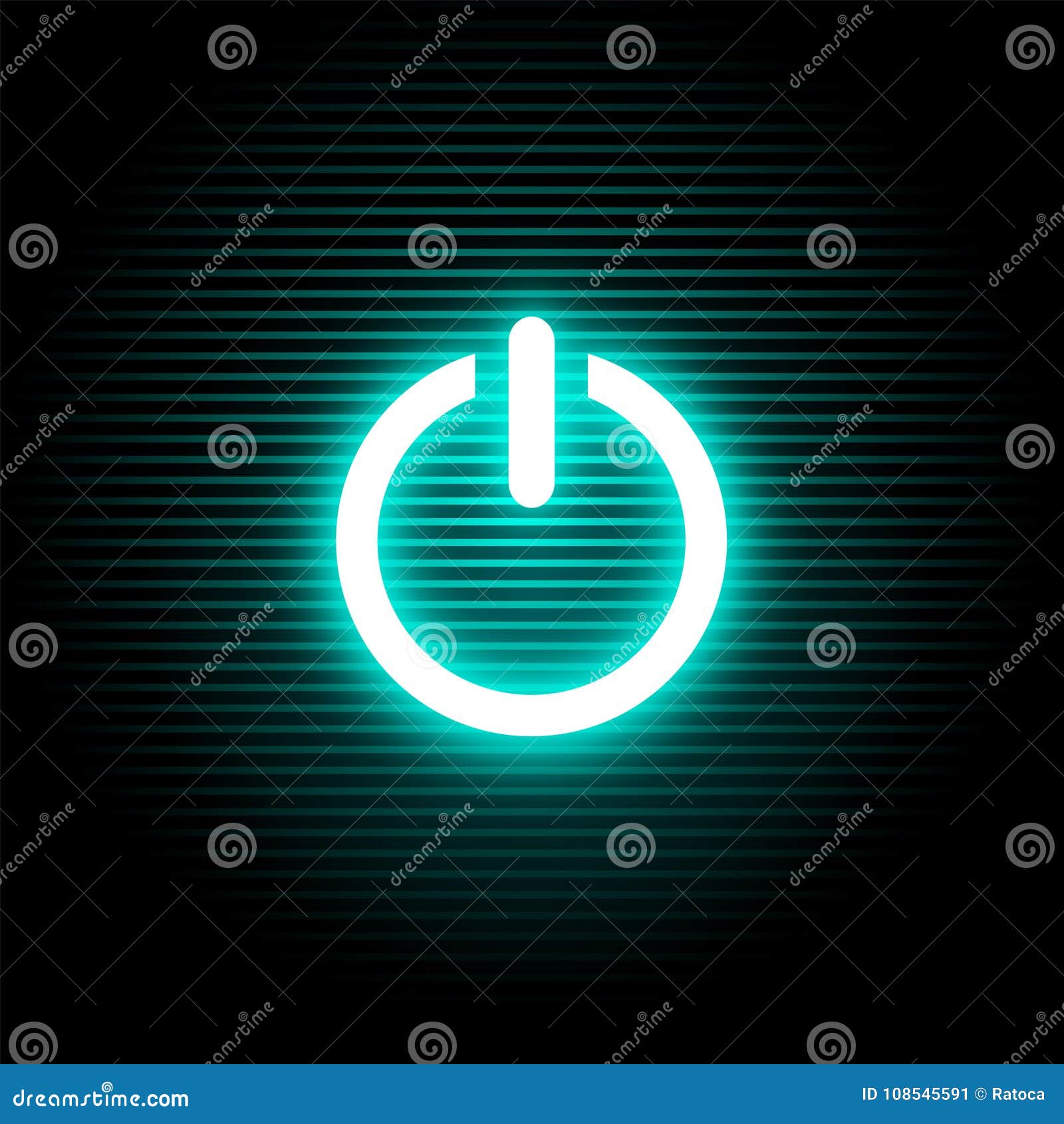 On blue light button stock vector. Illustration of flat - 108545591