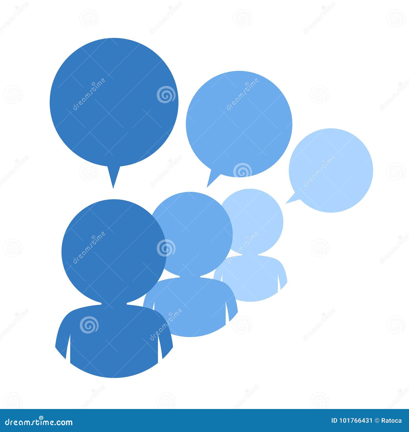 Blue talking people icon stock vector. Illustration of chat - 101766431
