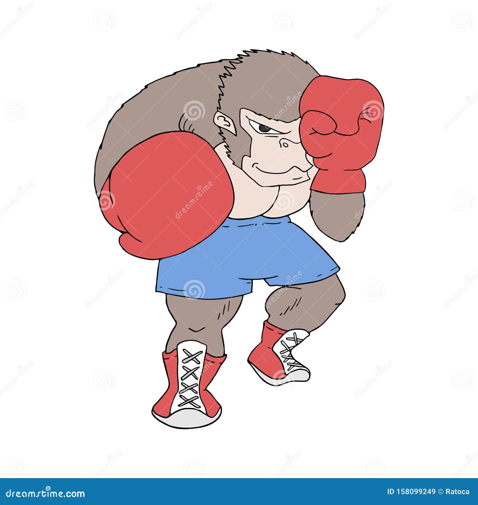 Boxing Gorilla Illustration Stock Vector - Illustration of isolated ...