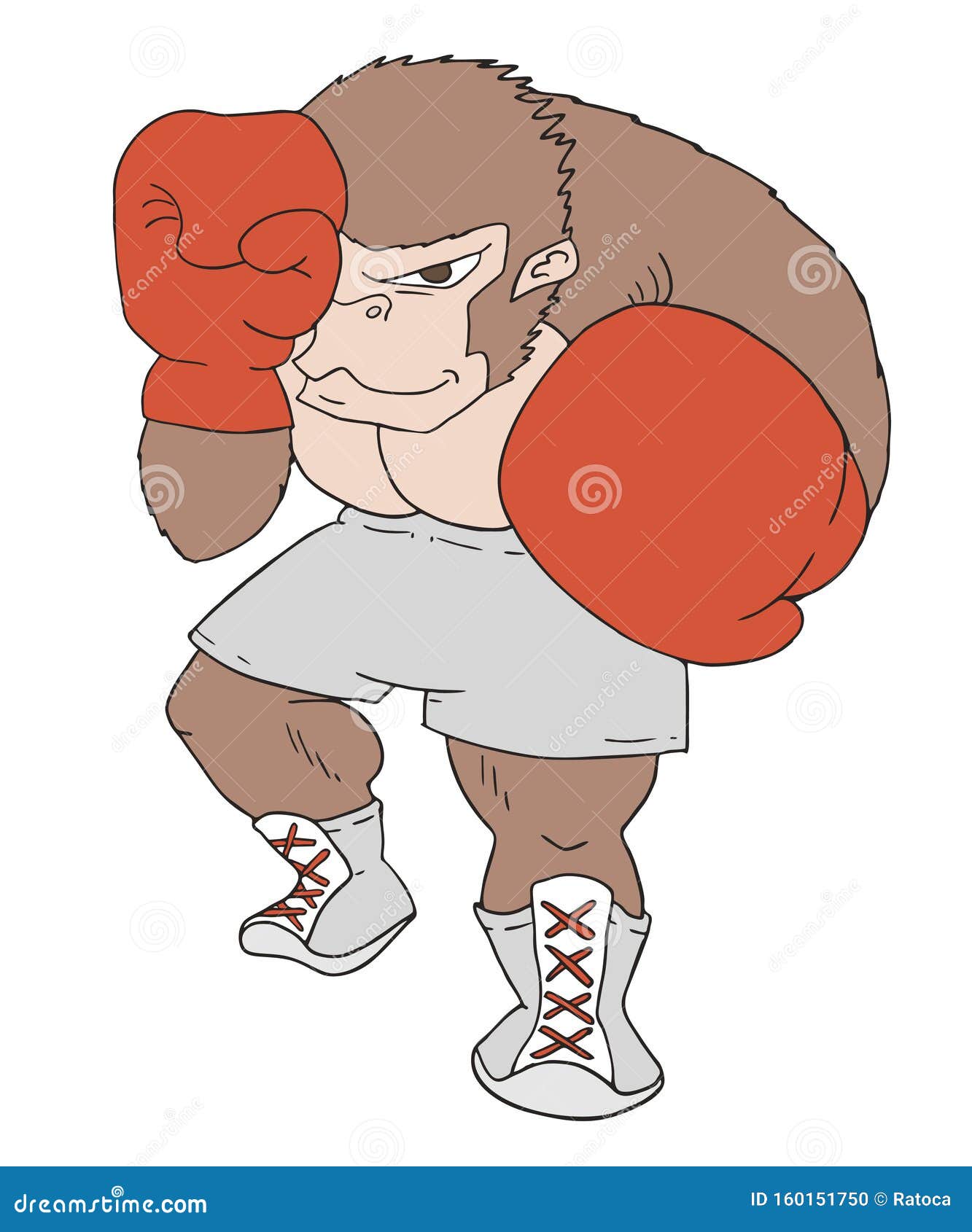 Boxing Gorilla Illustration Stock Vector - Illustration of fitness ...