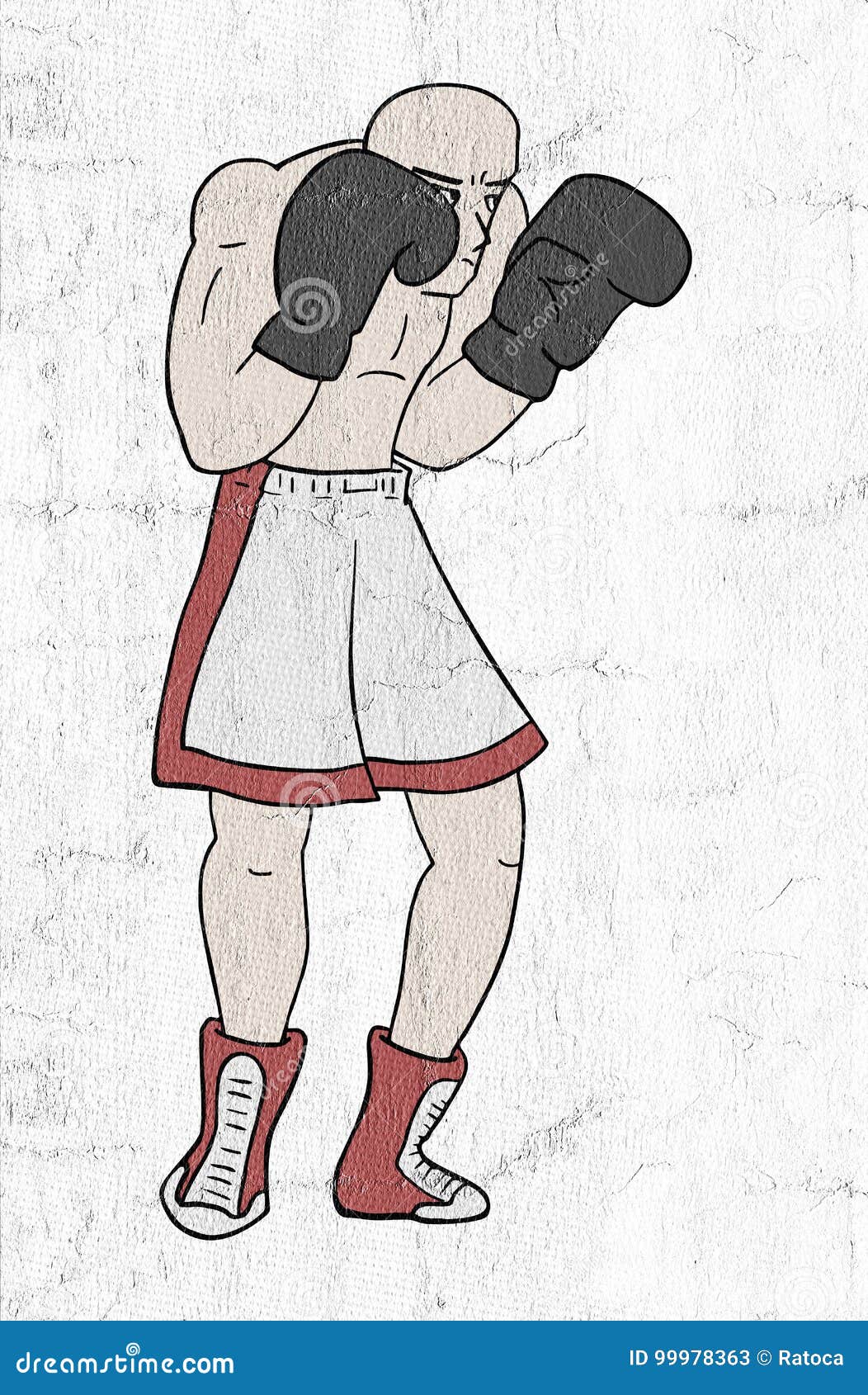 Boxing man draw stock illustration. Illustration of draw - 99978363