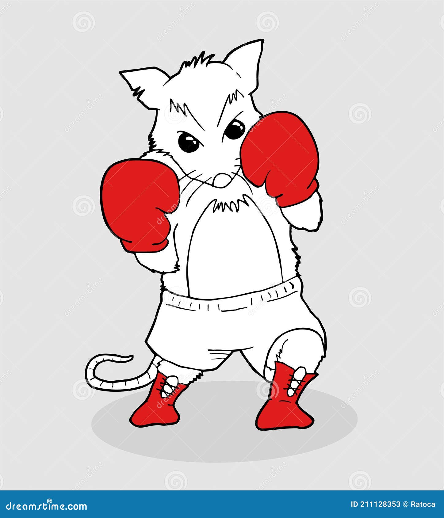 Design of boxing rat draw stock vector. Illustration of athletic ...