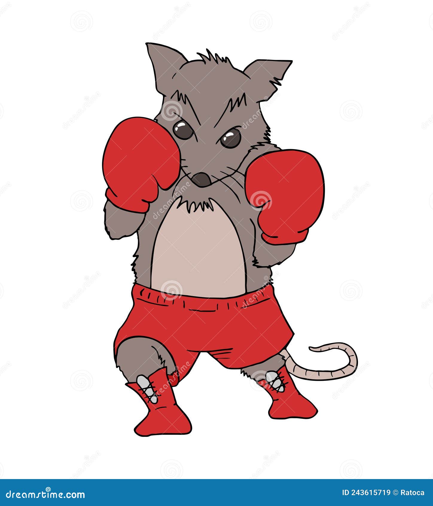 Creative Design of Boxing Rat Stock Vector - Illustration of athlete ...