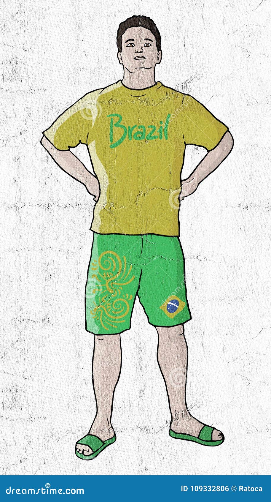 Brazilian boy stock illustration. Illustration of happy - 109332806
