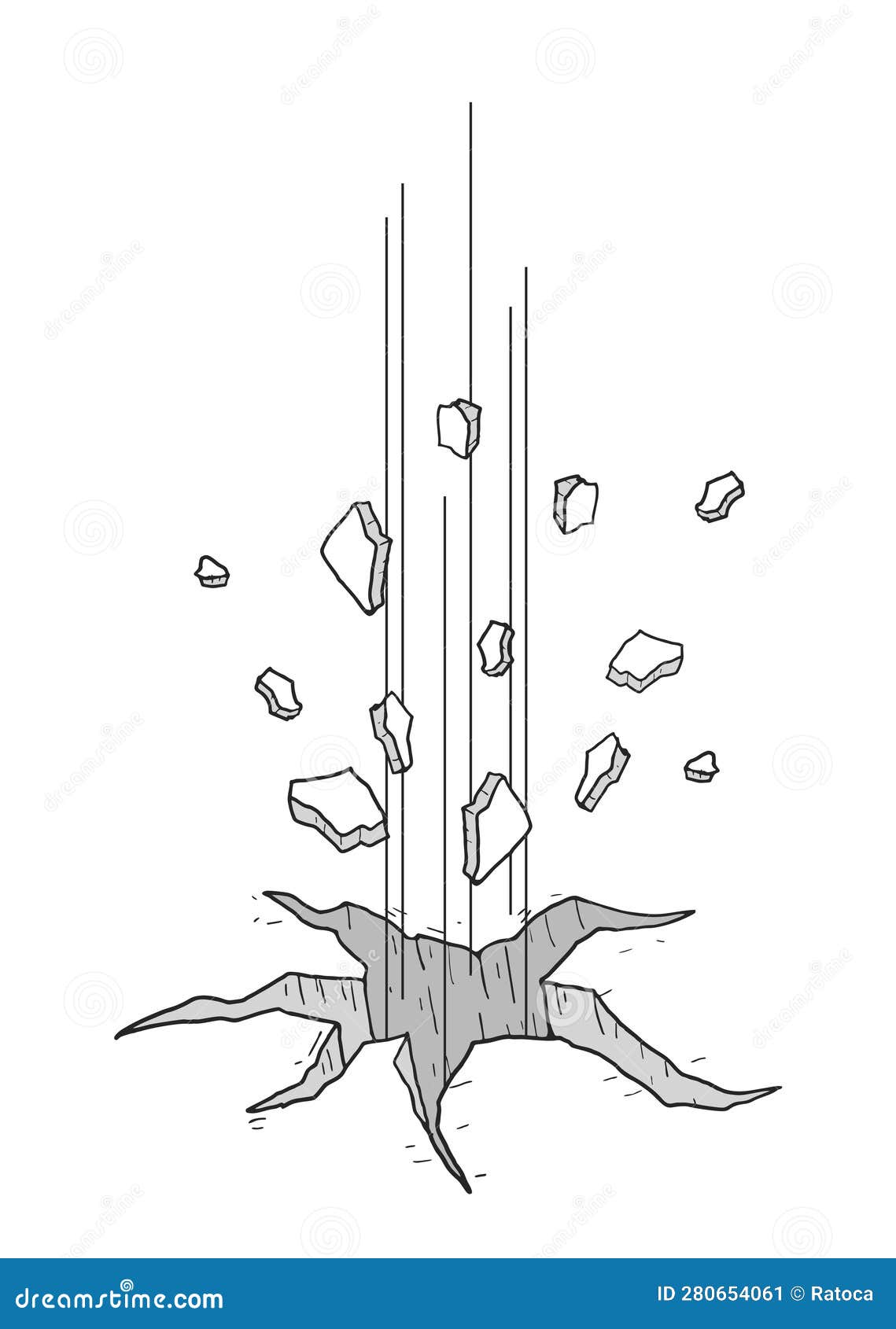 Broken ground illustraiton stock vector. Illustration of strong - 280654061