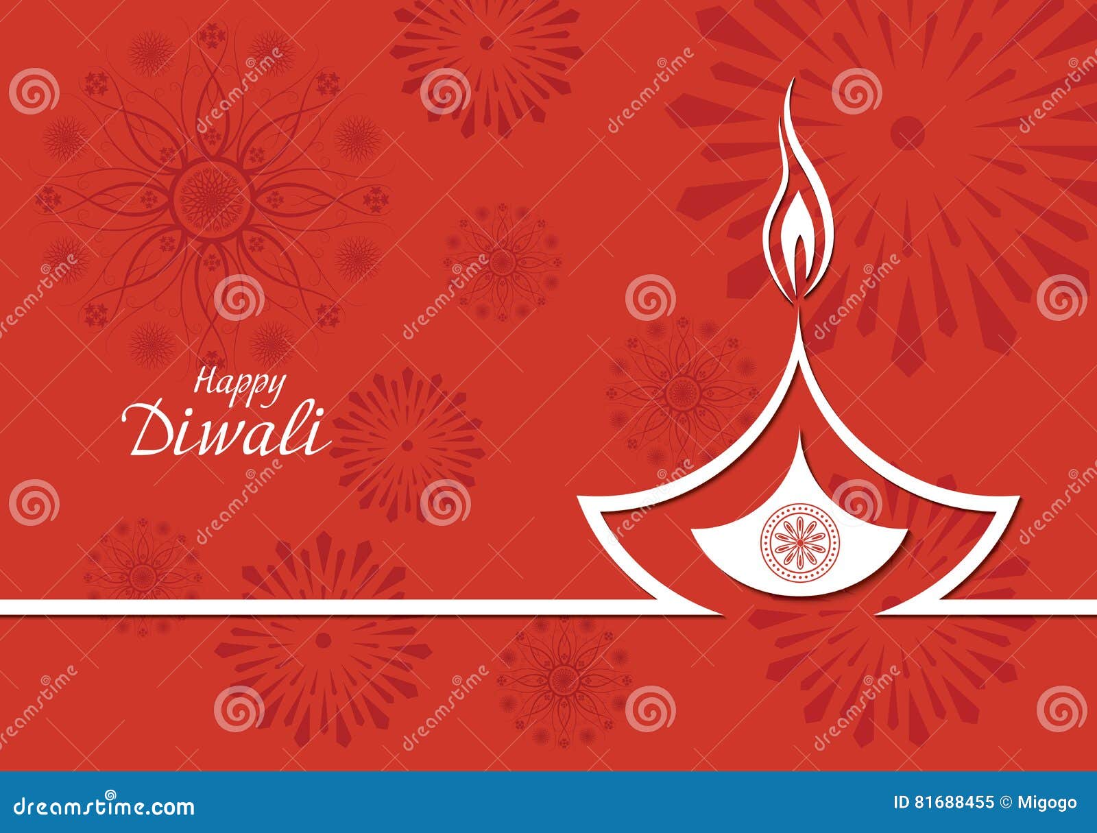 Creative Design of Burning Diwali Diya for Greeting Card Stock Vector ...