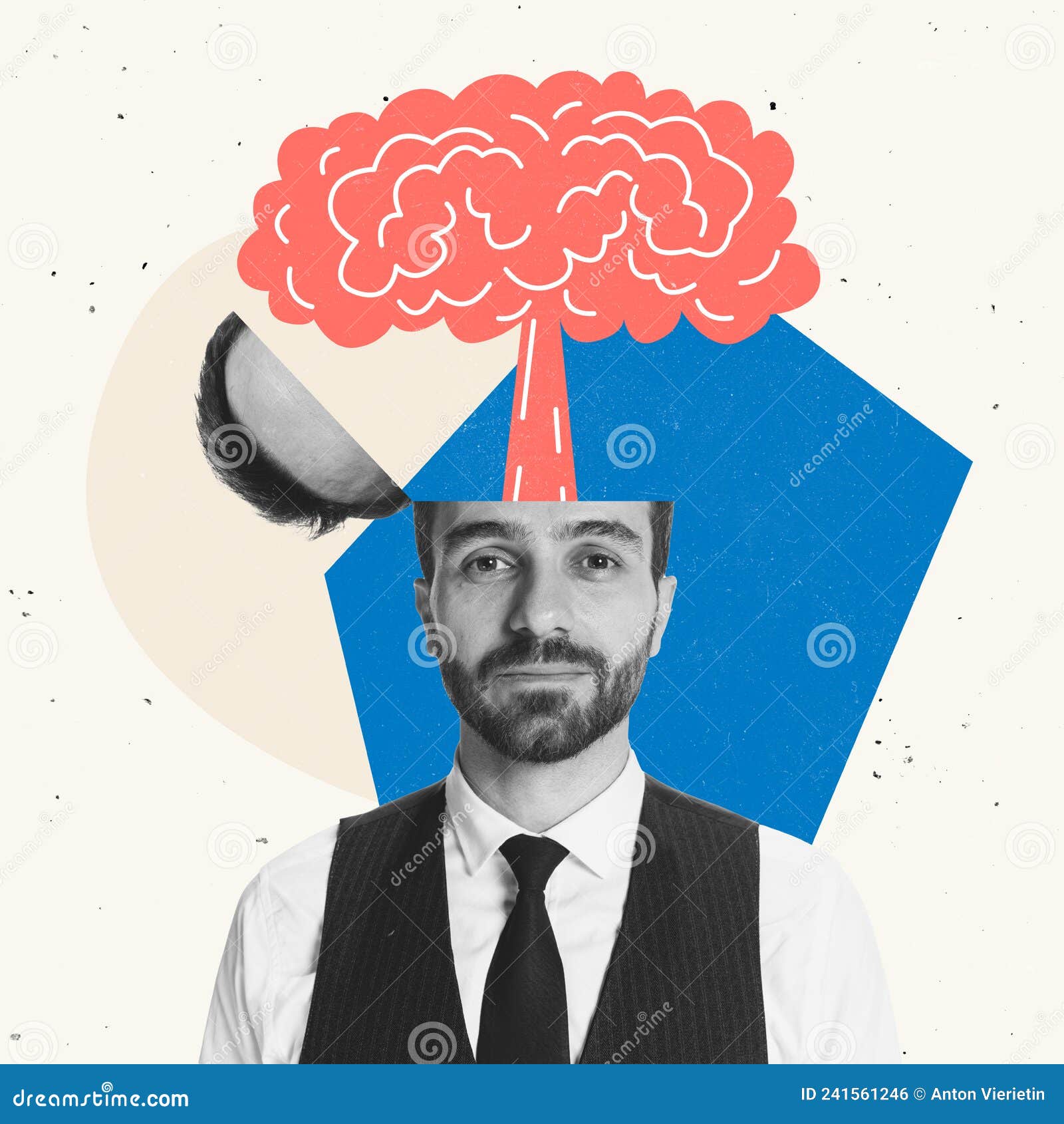 Creative Design. Businessman, Manager, Team Leader with Volcano ...