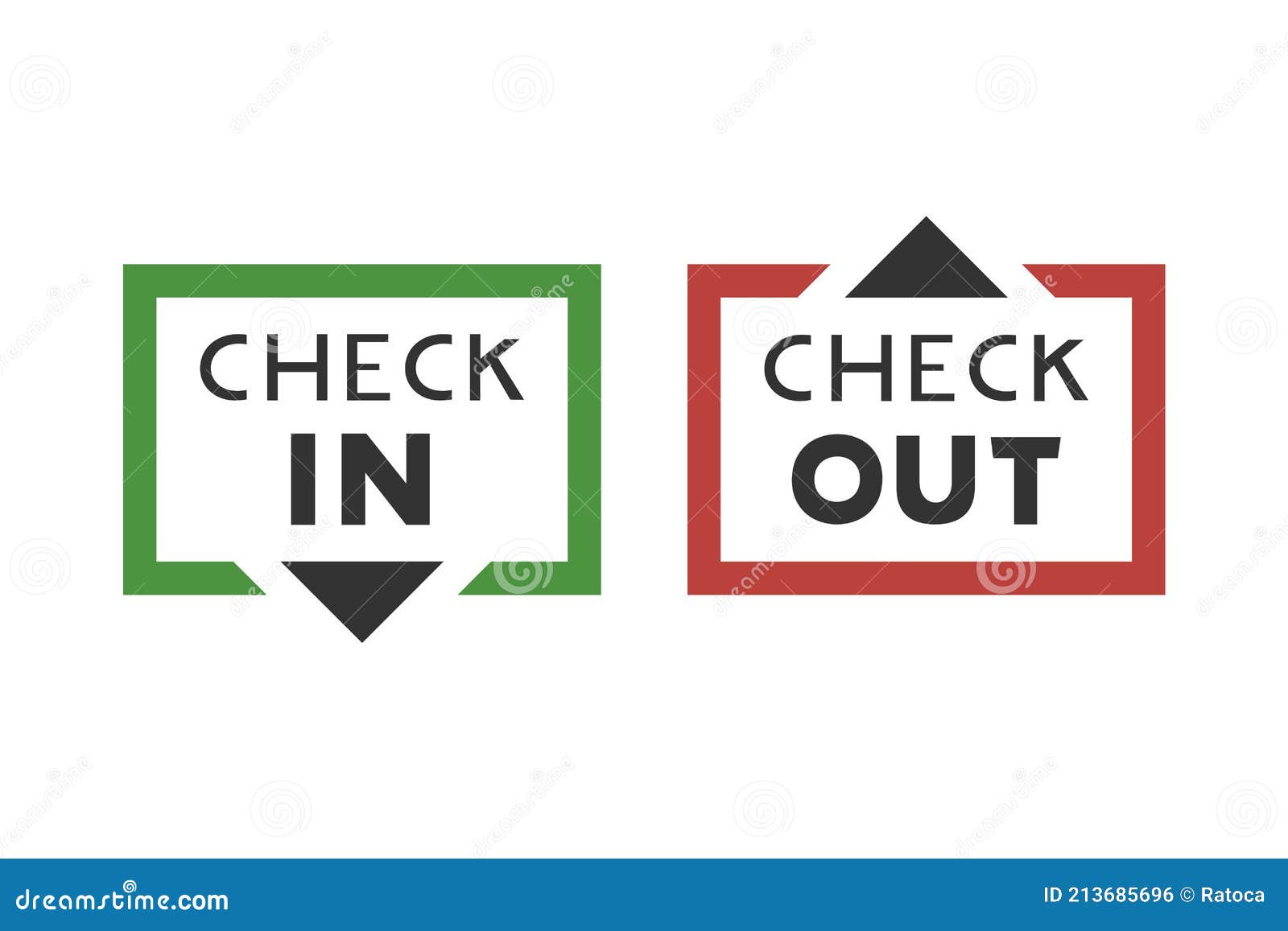 Creative Design of Check in and Check Out Symbols Stock Vector ...