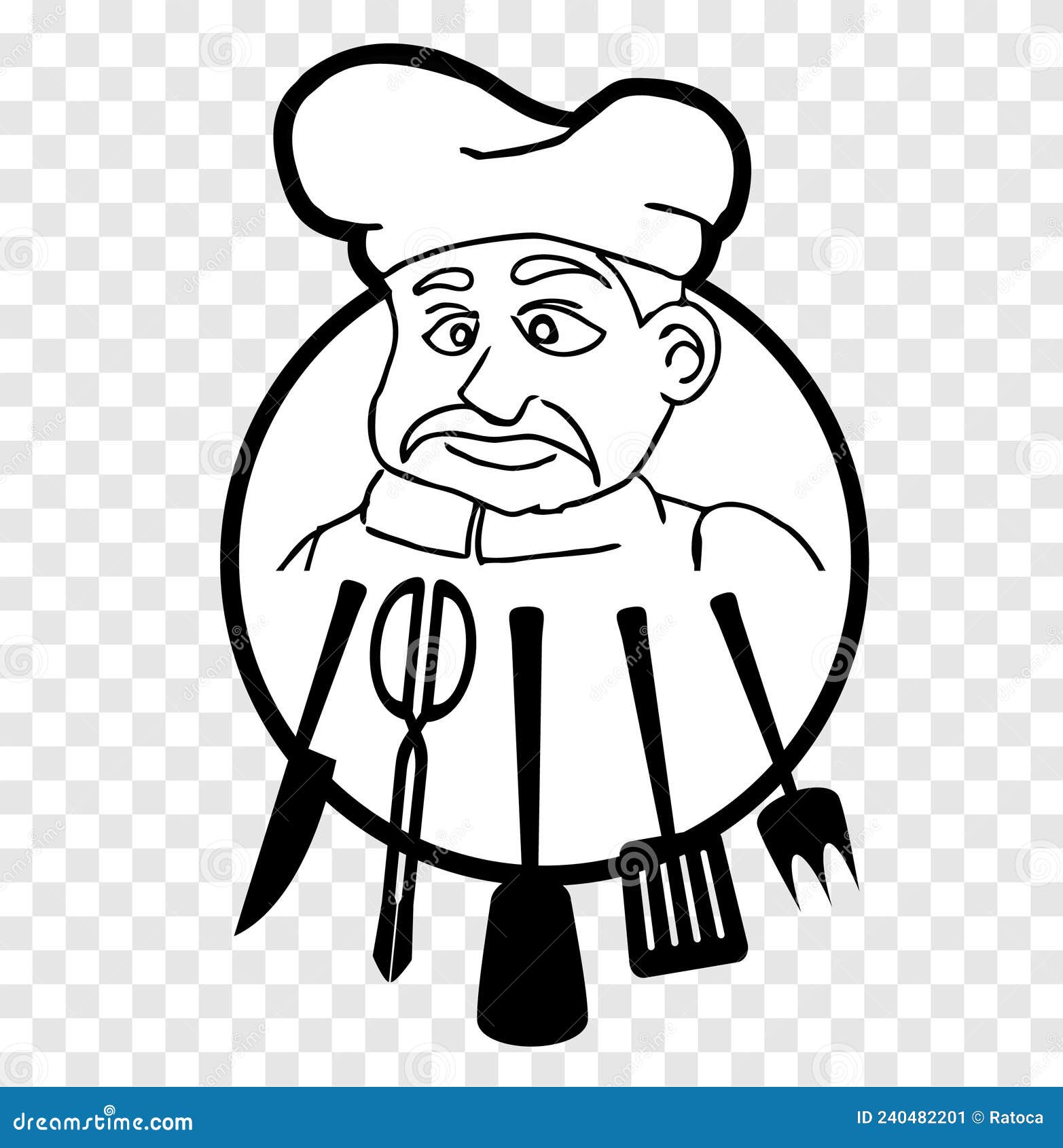 Chef man draw stock vector. Illustration of chef, worker - 240482201