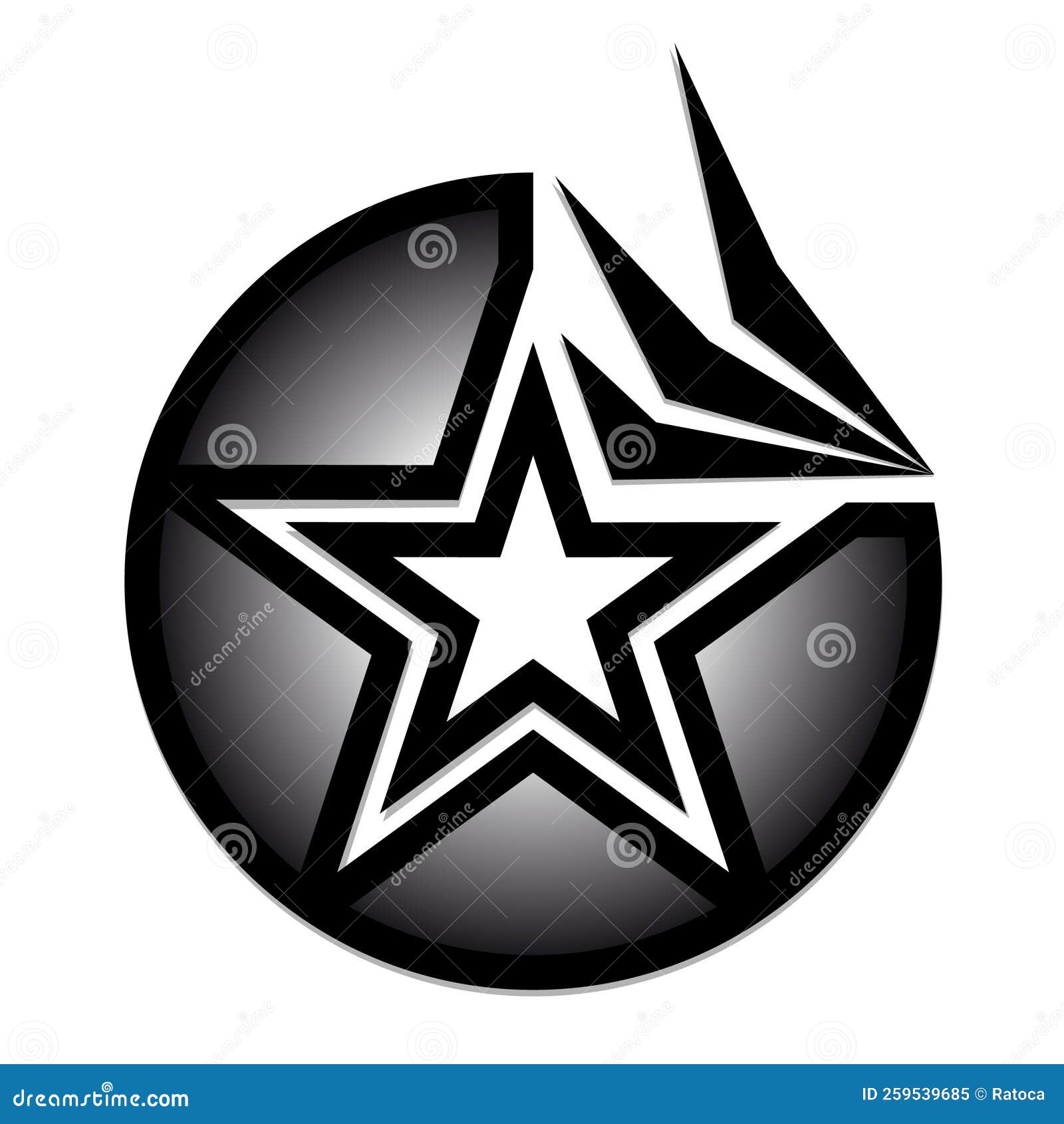 Circle star symbol stock vector. Illustration of insignia - 259539685
