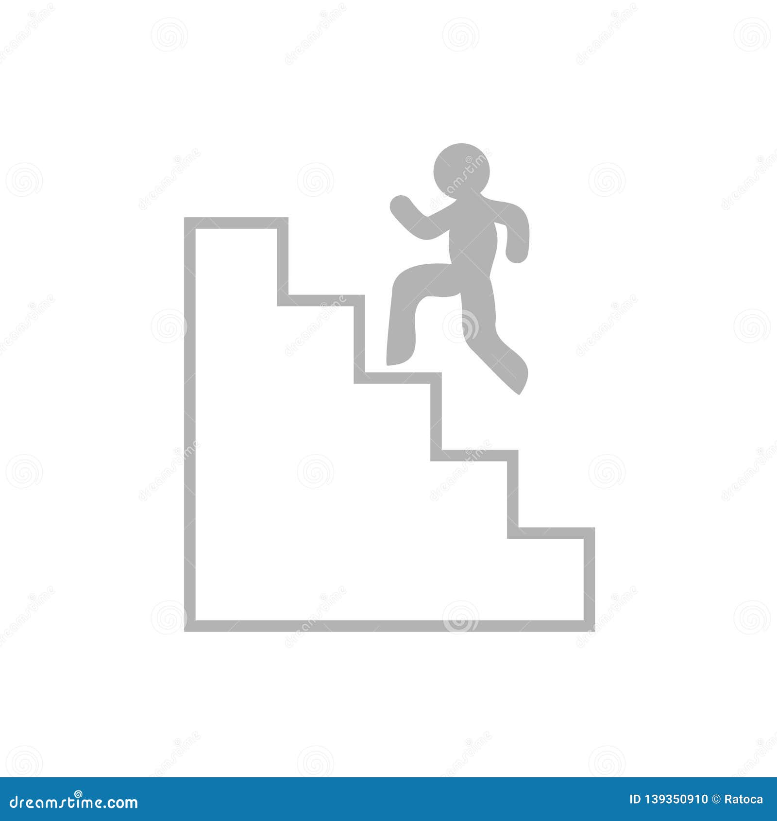 Climbing stairs icon stock vector. Illustration of steps - 139350910