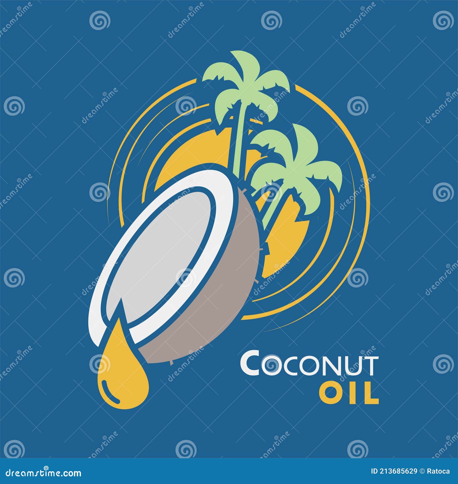 Creative Design of Coconut Oil Illustration Stock Vector - Illustration ...
