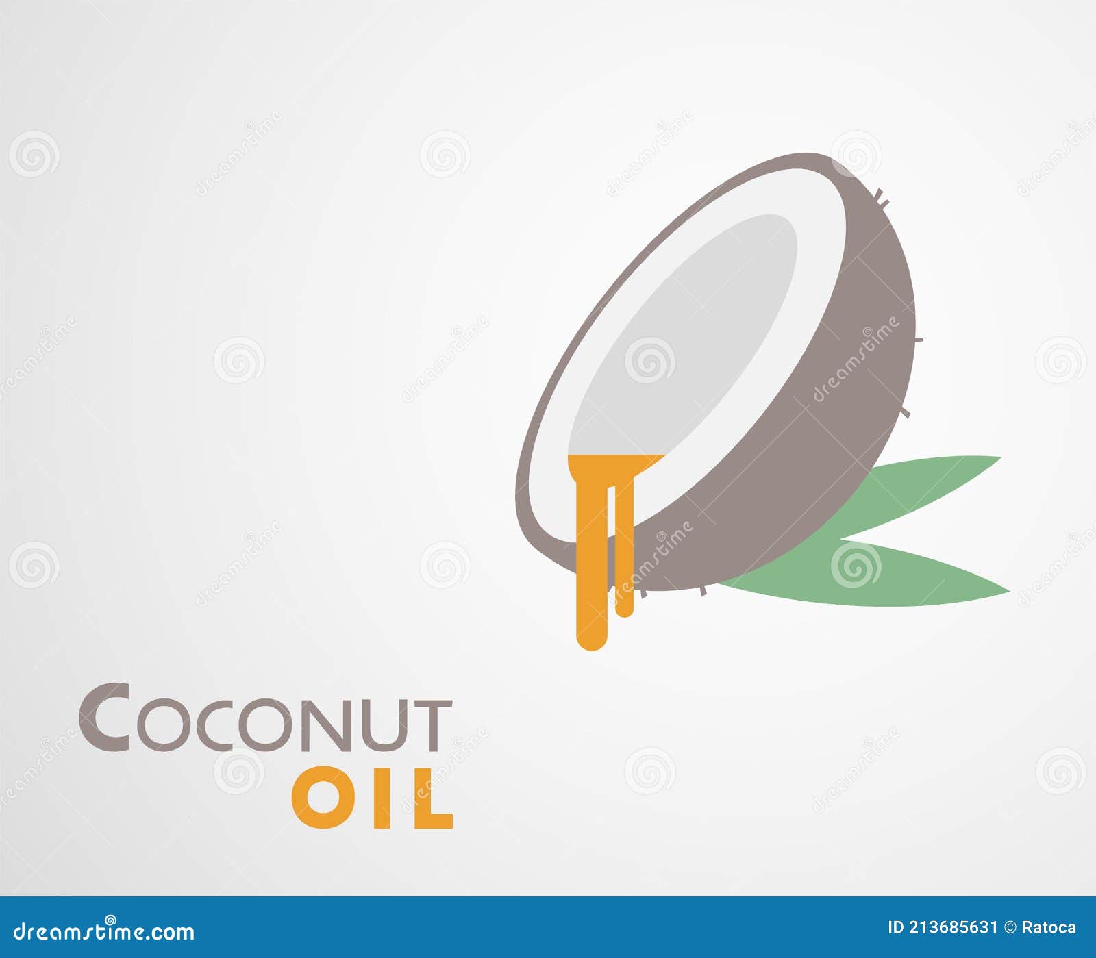 Creative Design of Coconut Oil Draw Stock Vector - Illustration of logo ...