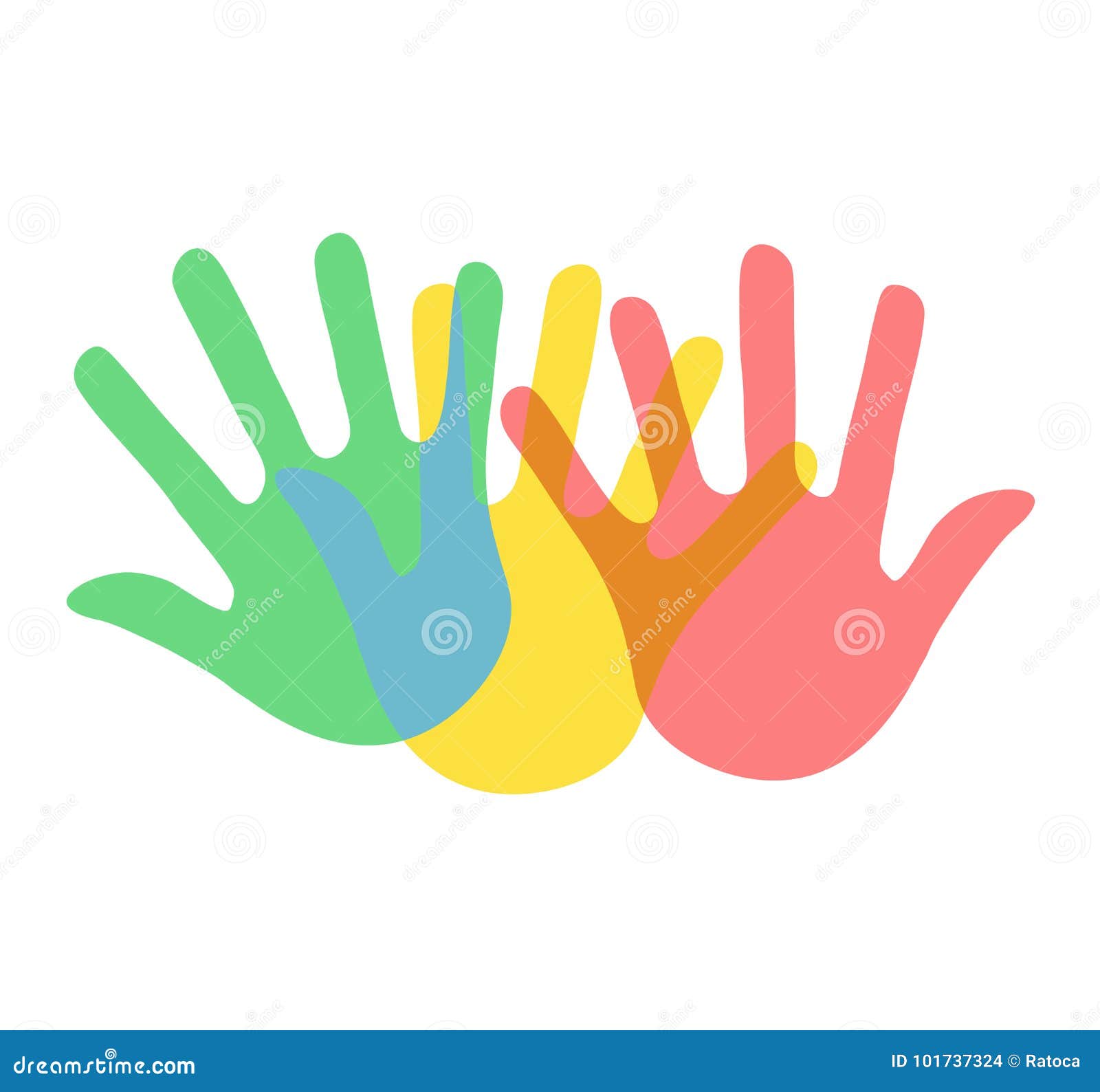 Color hands symbol stock vector. Illustration of hands - 101737324